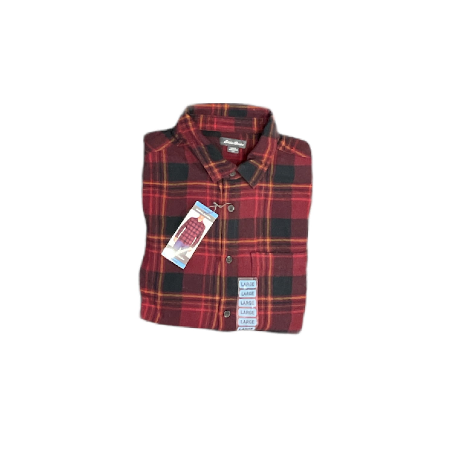 Eddie Bauer Men's Bristol Plaid Button Up Flannel Shirt (Dark Berry, XL ...