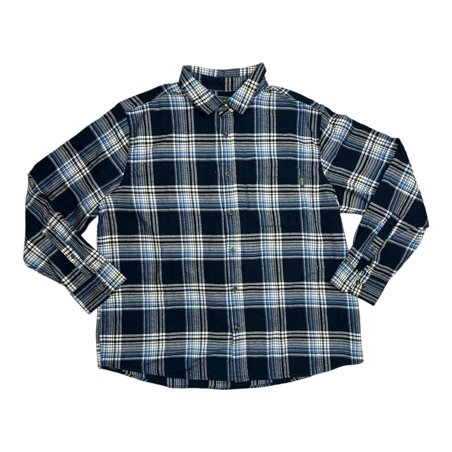 Eddie Bauer Men's Long Sleeve Flannel Button Down Shirt (Black Iris ...
