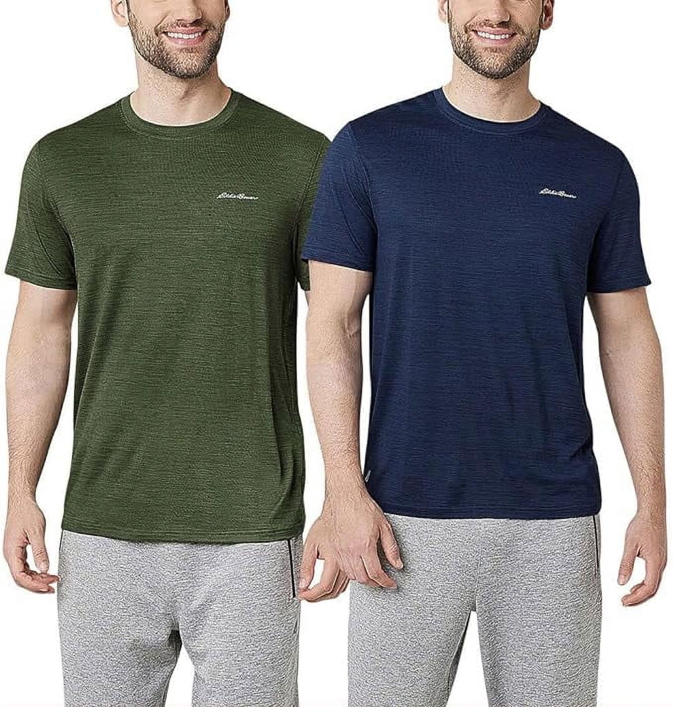 Eddie Bauer Men's Blue Tech Clothing, Motion Tees, Crewneck T-Shirts, 2 ...