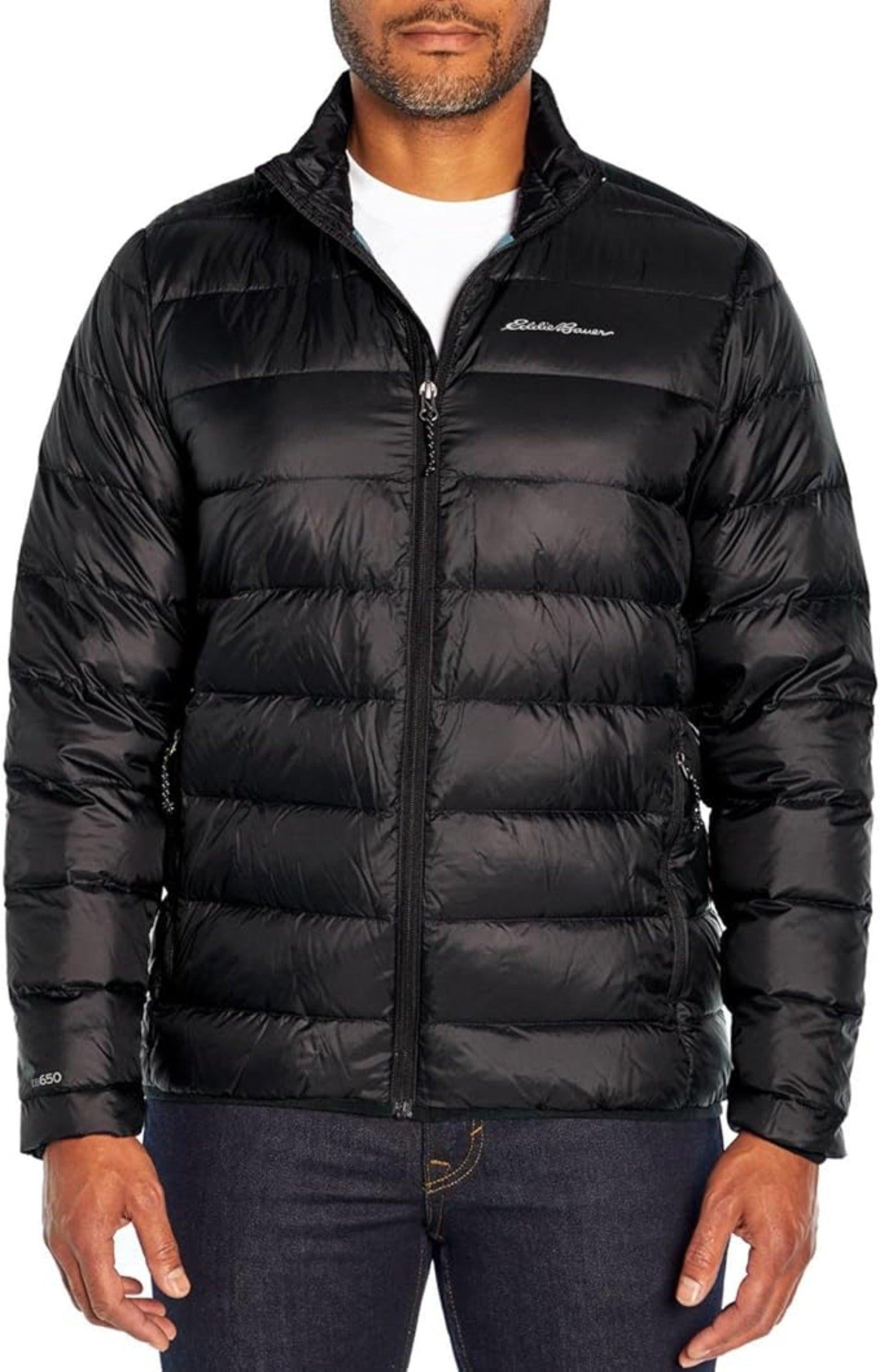Eddie Bauer Men's Packable Full-Zip Funnel Neck Down Filled Jacket ...