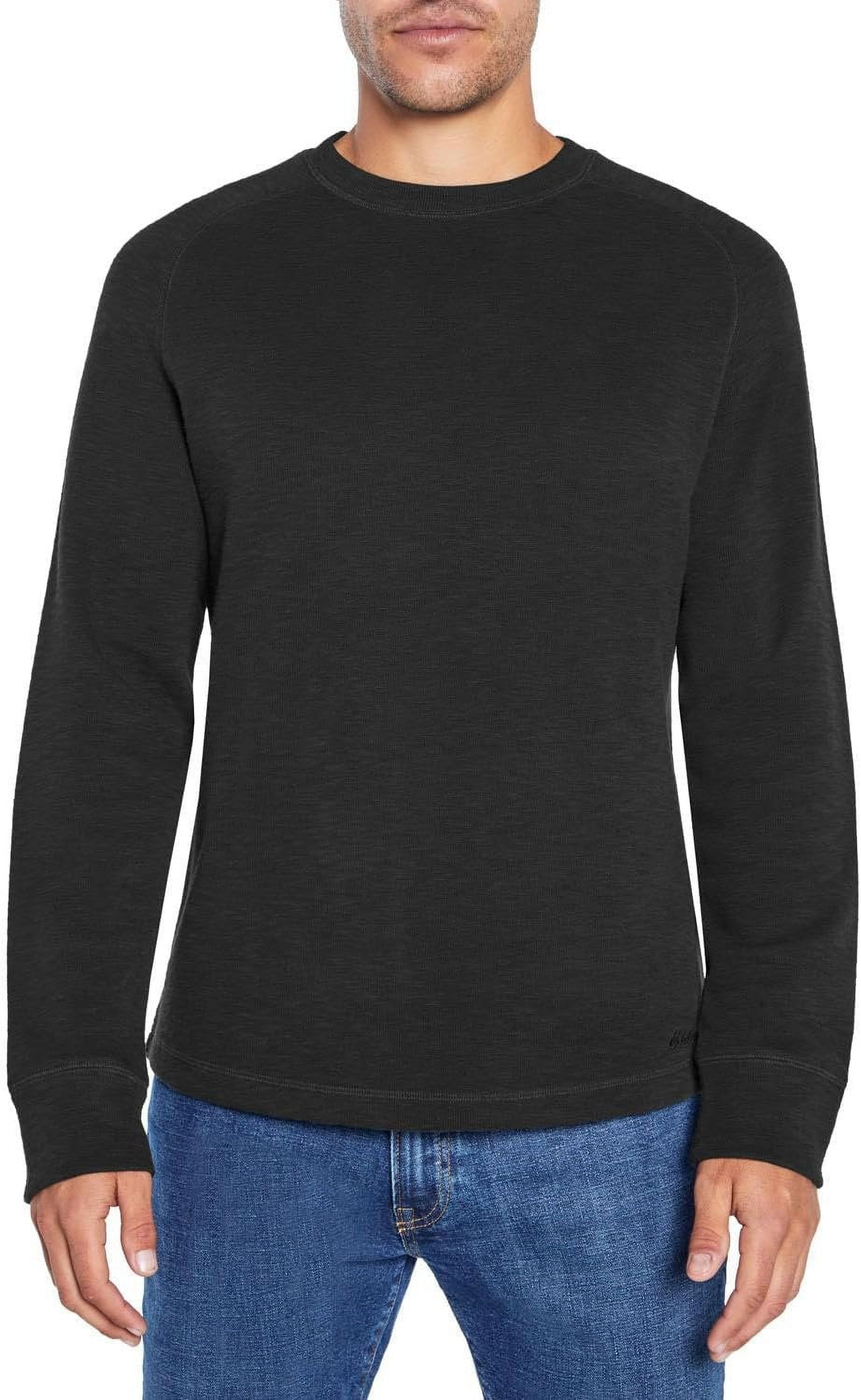 Eddie Bauer Men's Long Sleeve Crew Neck Double Knit Sweater (Black, L ...