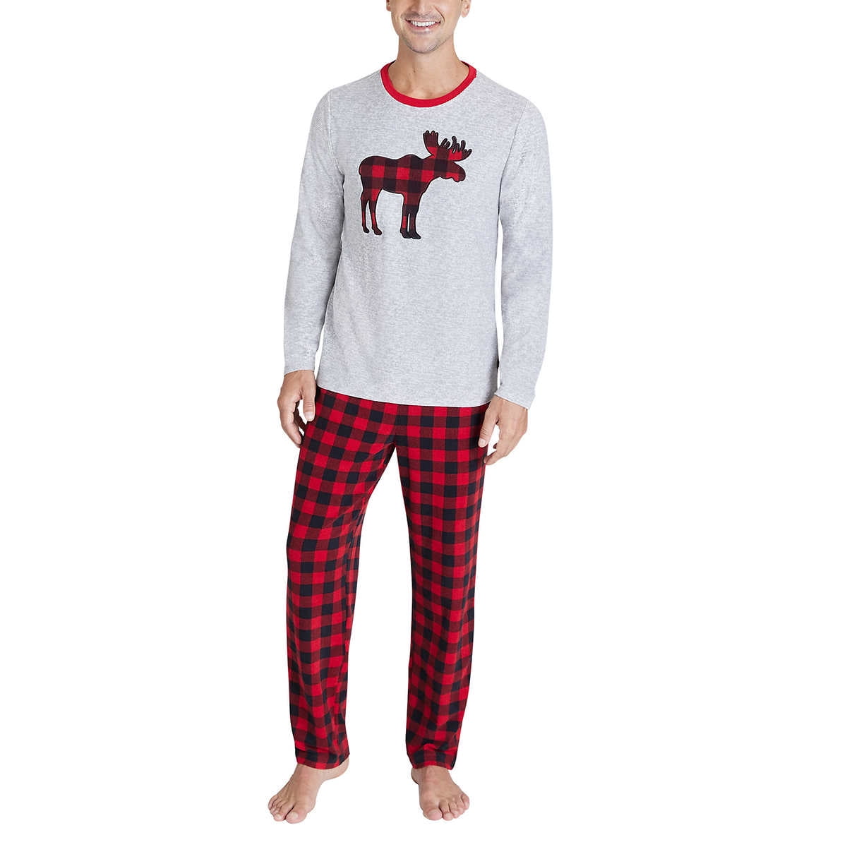 Eddie Bauer Men's Pajama Sleep Set, Red/Black/Gray, XXL, Buffalo Check ...