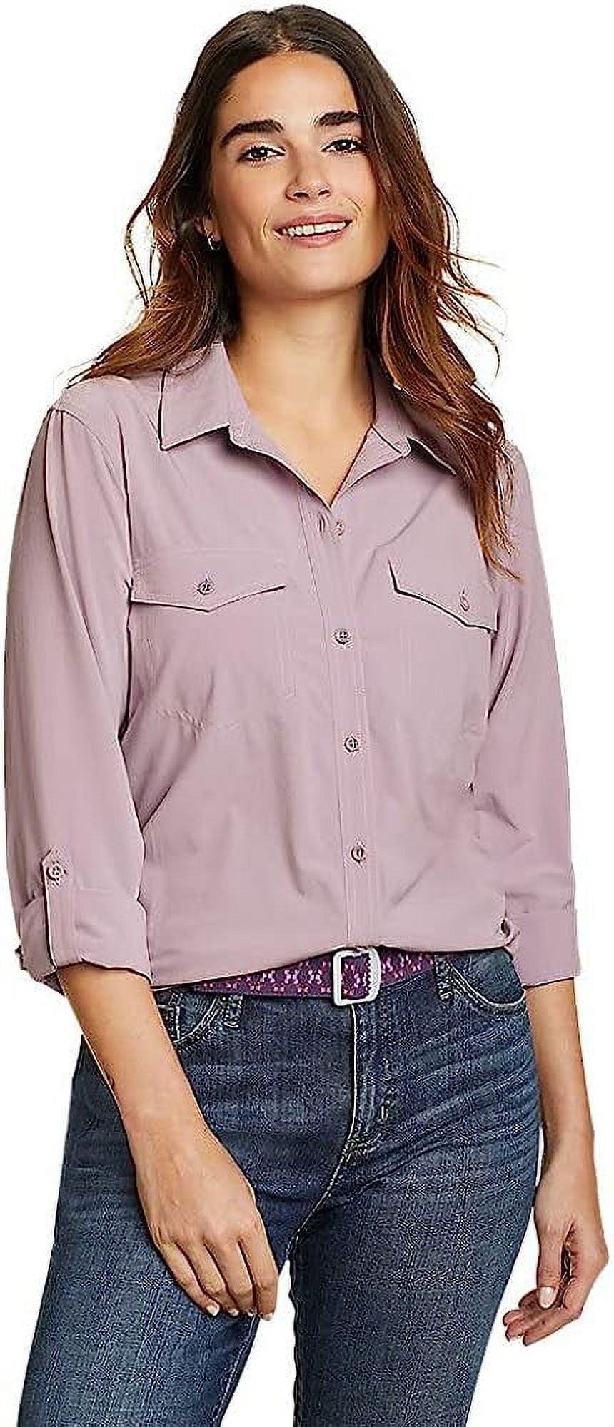 Eddie Bauer Women's Departure 2.0 Long-Sleeve Shirt (Dusty Iris, Small ...
