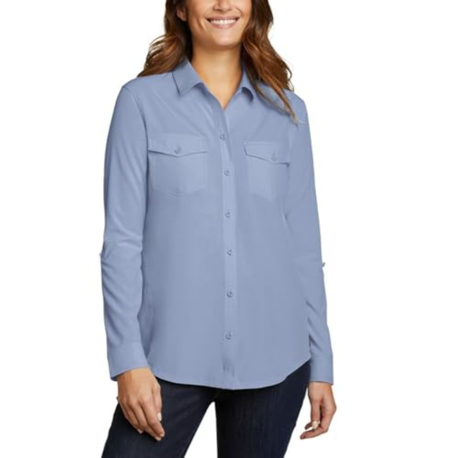 Eddie Bauer Women's Departure Stretch Moisture Wicking Long Sleeve ...