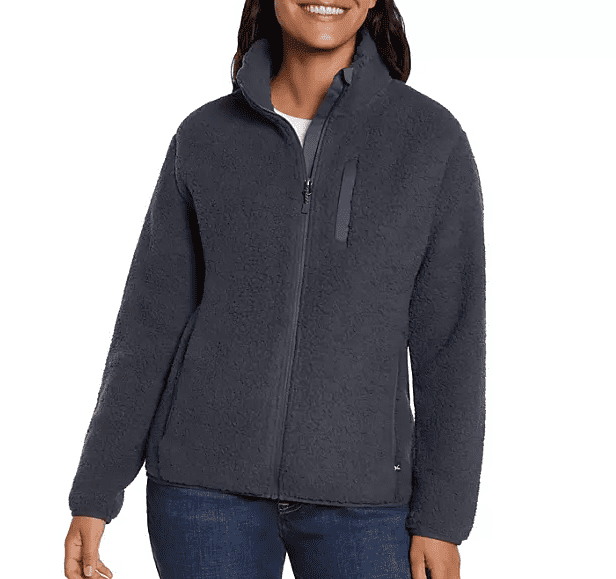 Eddie Bauer Women's Fleece Sherpa Jacket (Ebony, XS) - Walmart.com