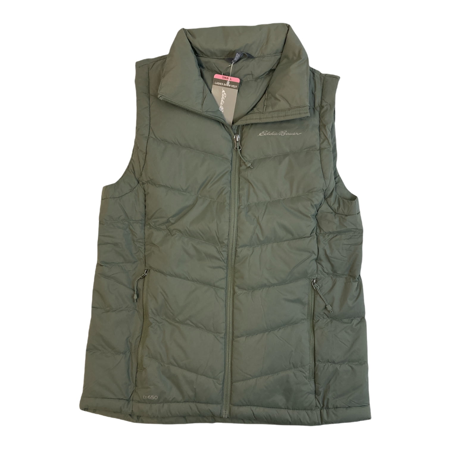 Eddie Bauer Women's Packable Zip Up Quilted Down Vest With Pockets ...