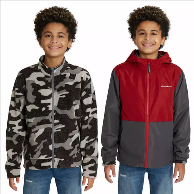 Eddie Bauer Youth Lone Peak 3 in 1 Hooded Jacket (Chilli Pepper, S - 7/ ...