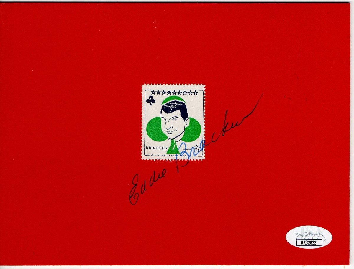 Eddie Bracken Signed Autographed Stamp Signature Hollywood Actor JSA ...