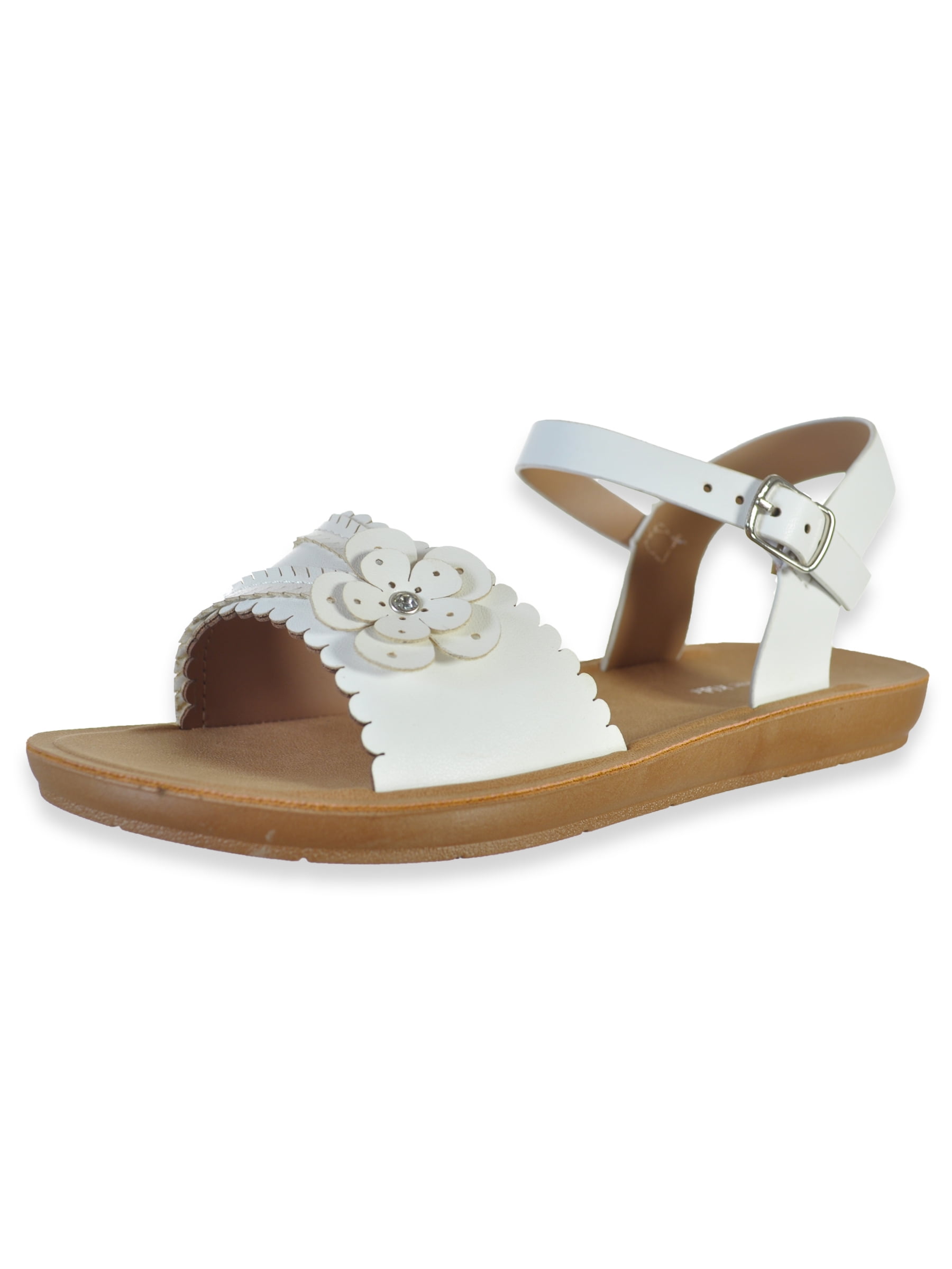 Eddie Marc Girls' One-Strap Sandals Color: white Size: 3 youth ...