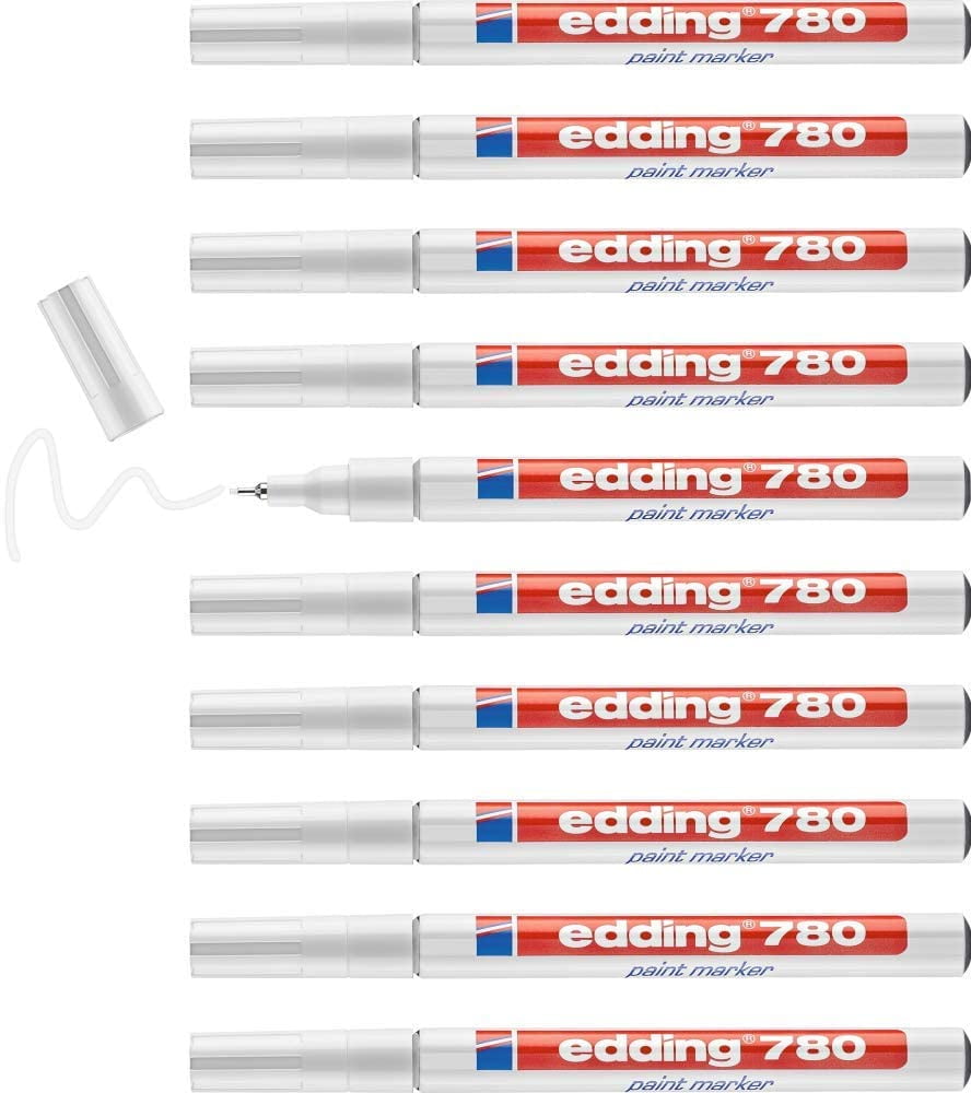 Edding 780 Extra Fine Paint Marker - White - Pack of 10 - Walmart.com