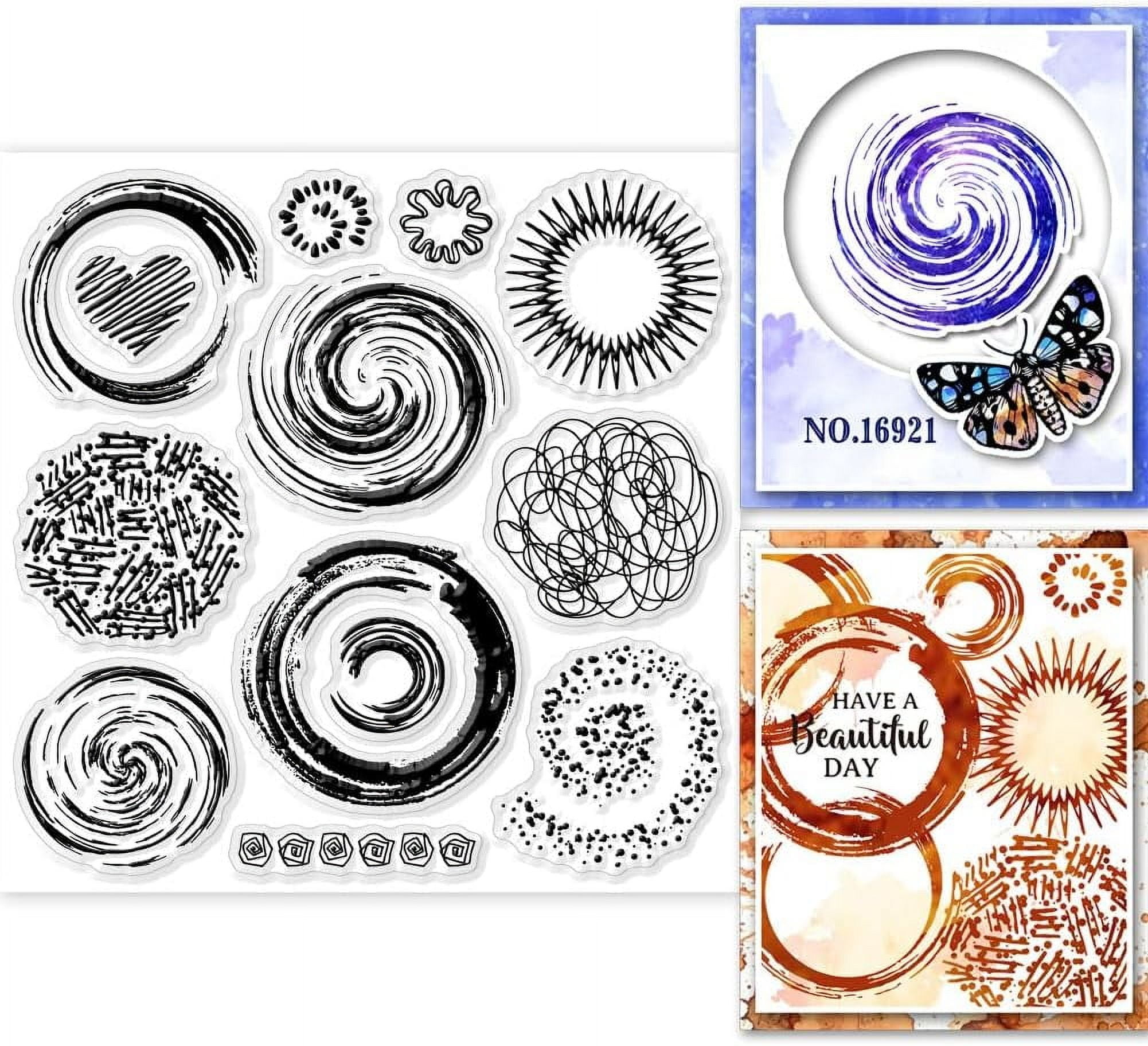 Eddy Background Clear Stamp Circles Graffiti Silicone Stamps for DIY ...
