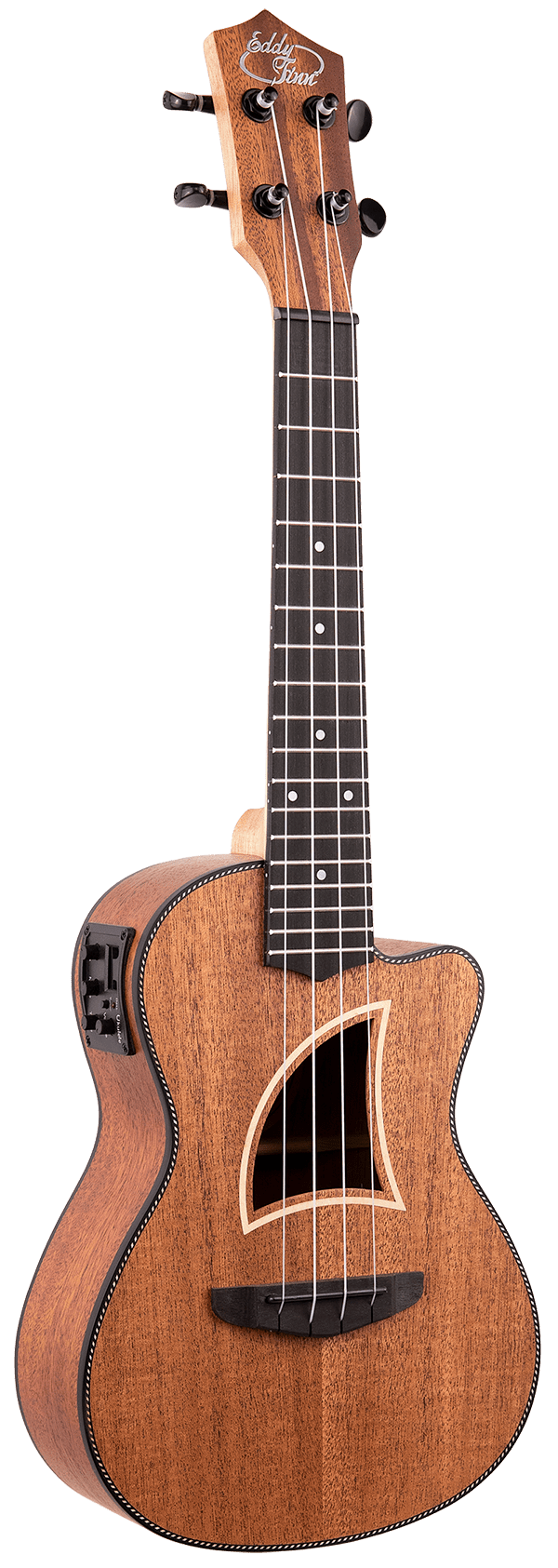 Eddy Finn Traditional Concert Ukulele with EQ And Gig Bag, Mahogany ...