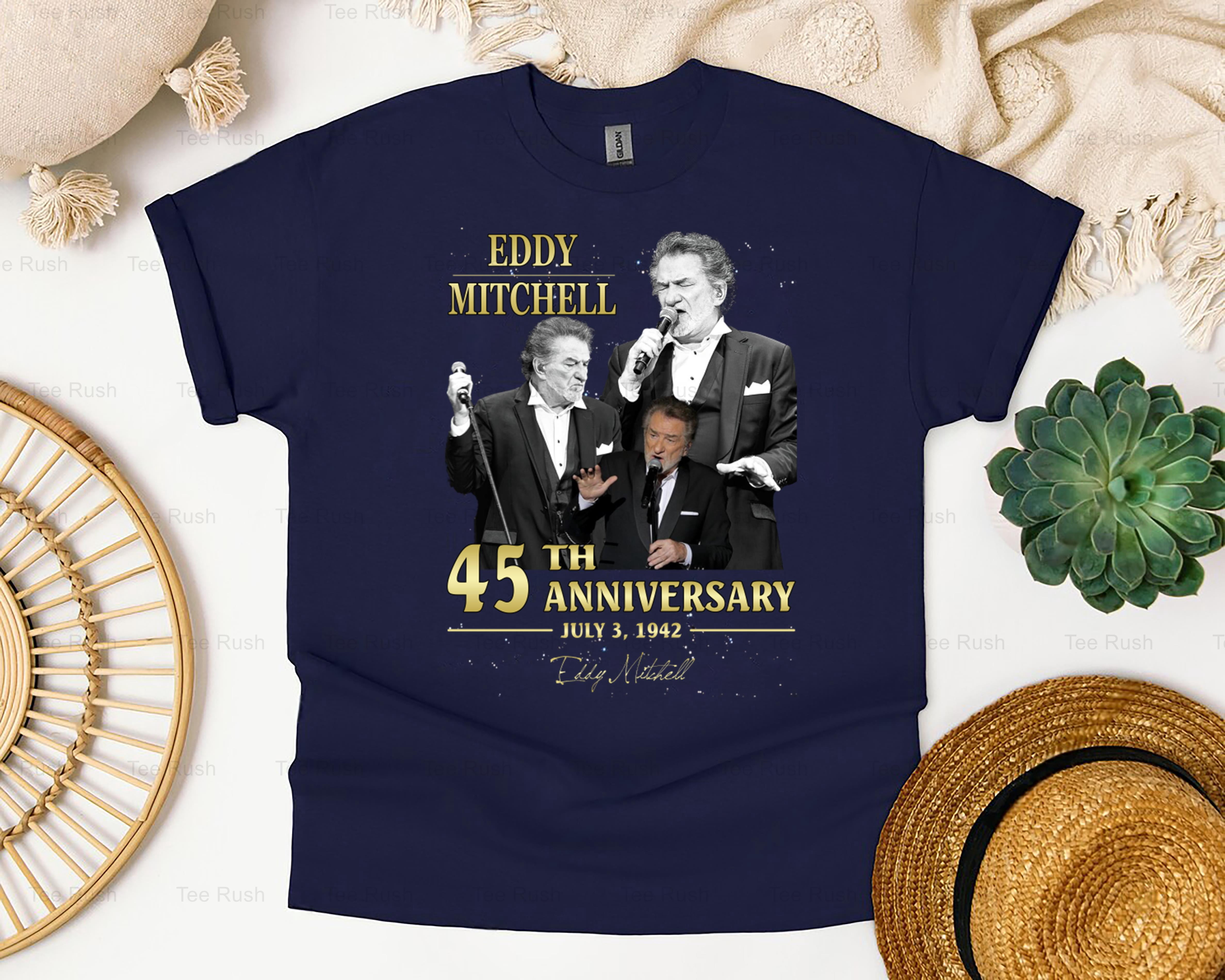 Eddy Mitchell French Rock Roll Music Singer 45th Anniversary Fan (2),T ...