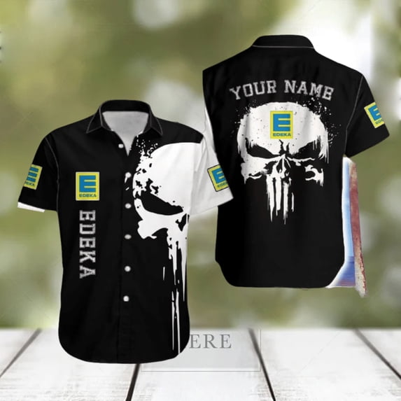 Edeka Modern Logo Brand Hawaiian Shirt Skull Gift Summer Custom Name ...