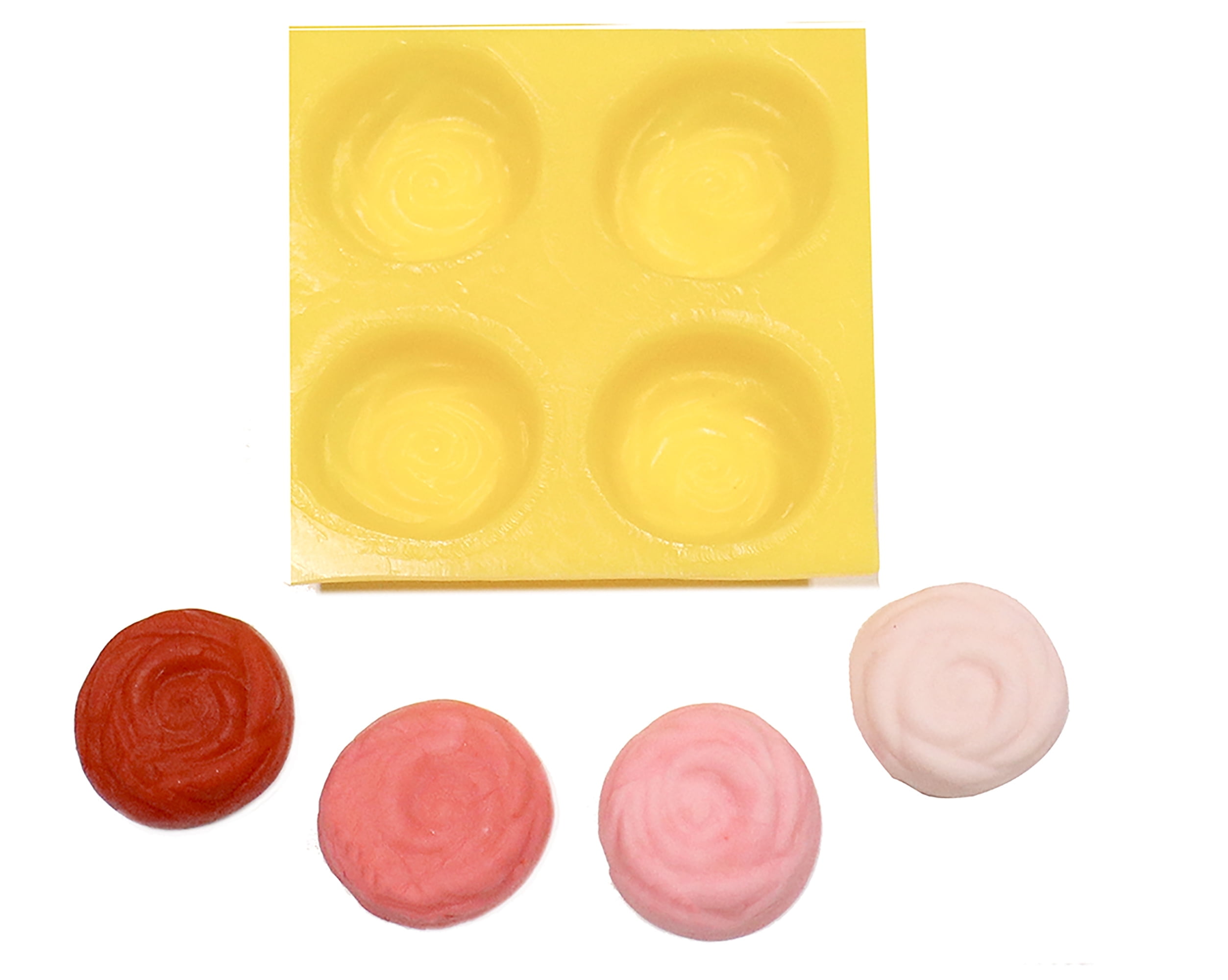 EDELAINE'S Rose 4 Cavity Silicone Molds for Cream Cheese Mints ...