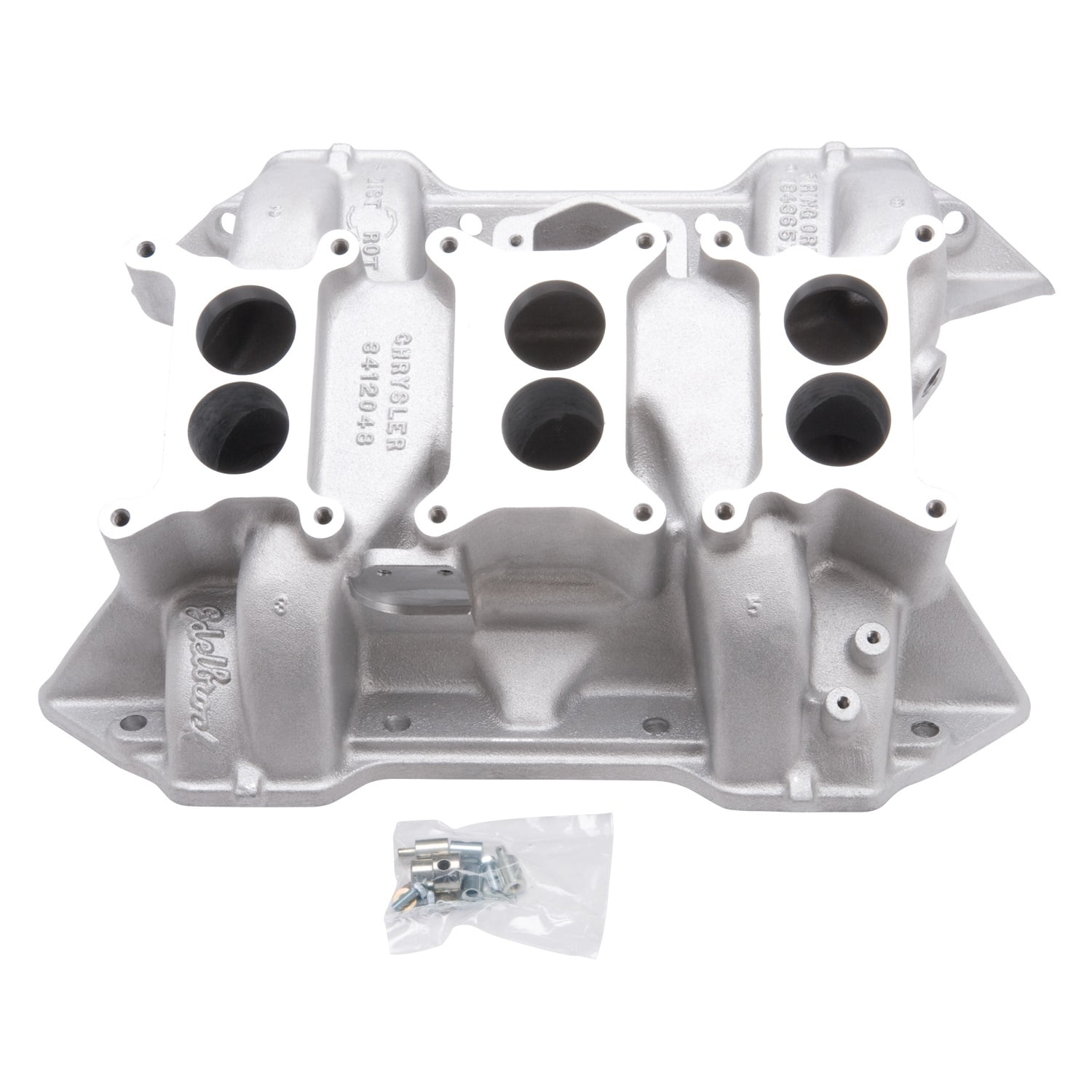 Edelbrock 2475 Dual-Quad Intake Manifold; Satin Finish; 2500-6500 rpm ...