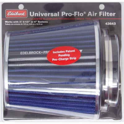 Edelbrock 43643, Pro-Flo Air Filter Cone 6.70 Tall Blue/Chrome ...