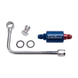 Edelbrock 8134 Single-Feed Fuel Line Kit, Chrome with Blue Fuel Filter ...