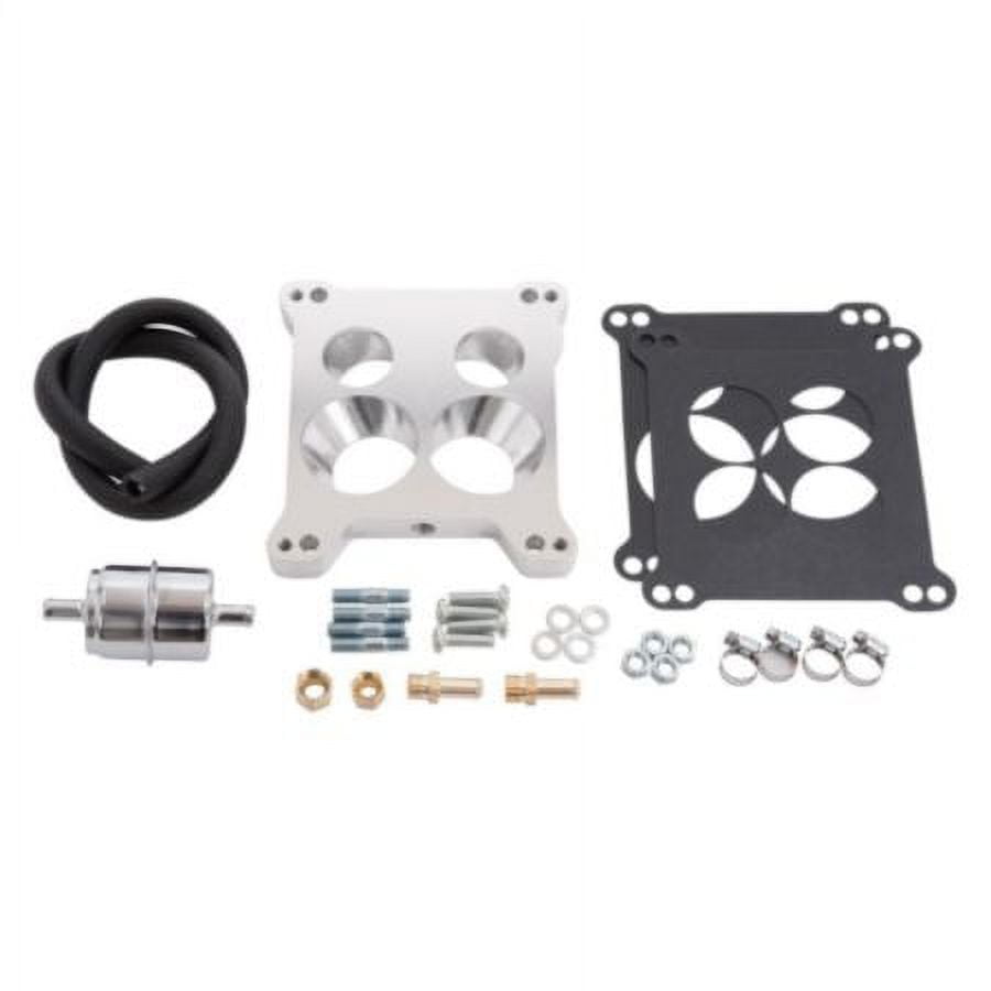 Edelbrock Carb Adapter #2697 Square-Bore To Stock QuadraJet Or Thermo ...
