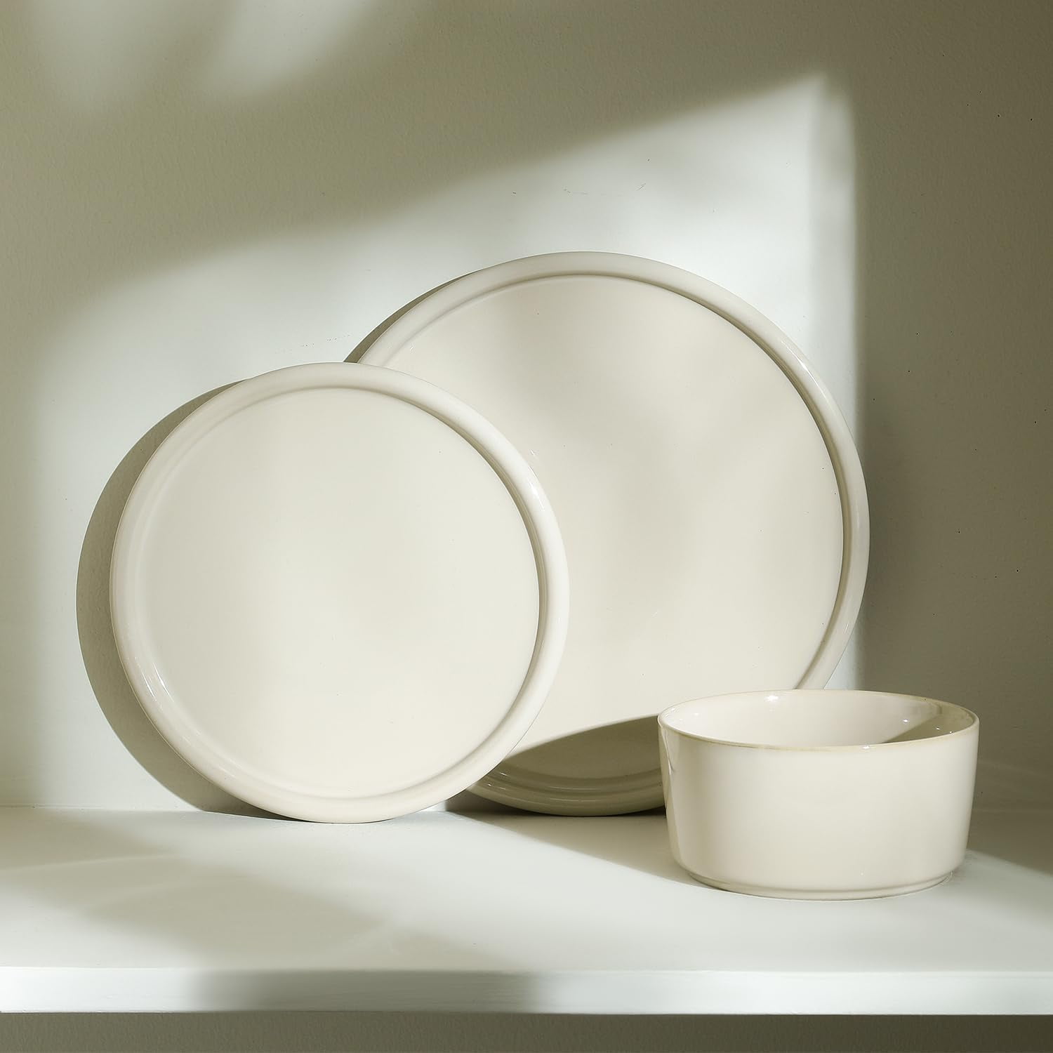 Eden 12-Piece Dinnerware Set Stoneware, Plates and Bowls Set ...