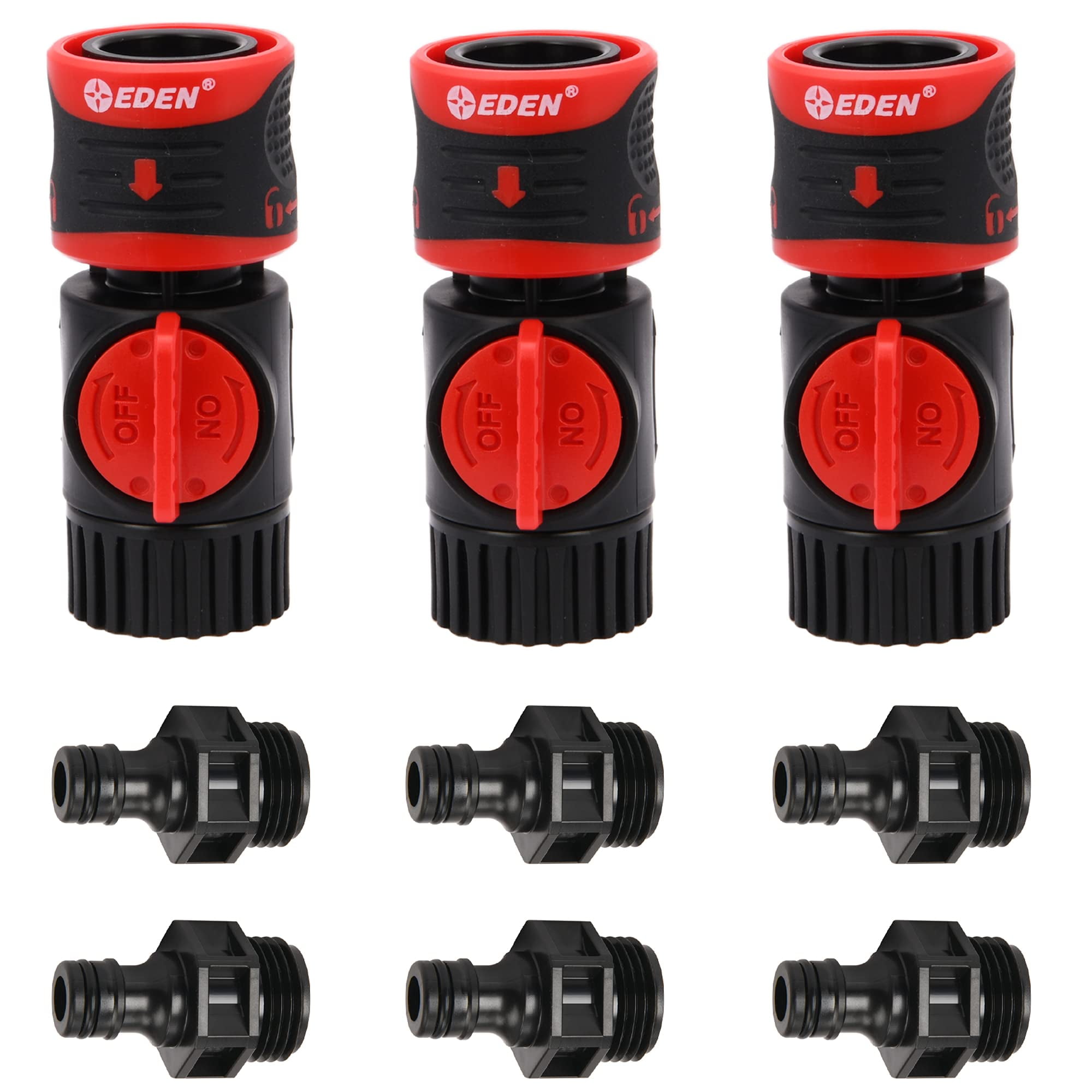 Eden 93218 Premium Garden JKF25 Connect with Shutoff Valve and Water ...