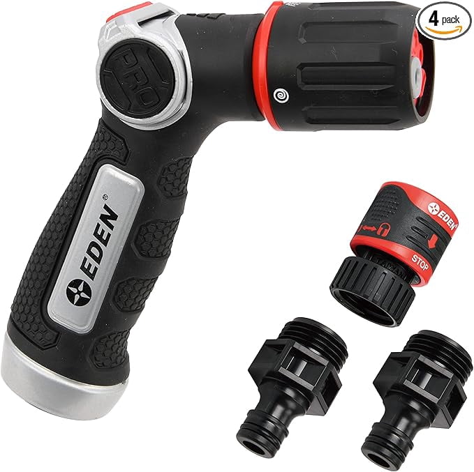 Eden 94827 Pro Metal Thumb-Control 4-Pattern Turbo Nozzle W/Quick ...