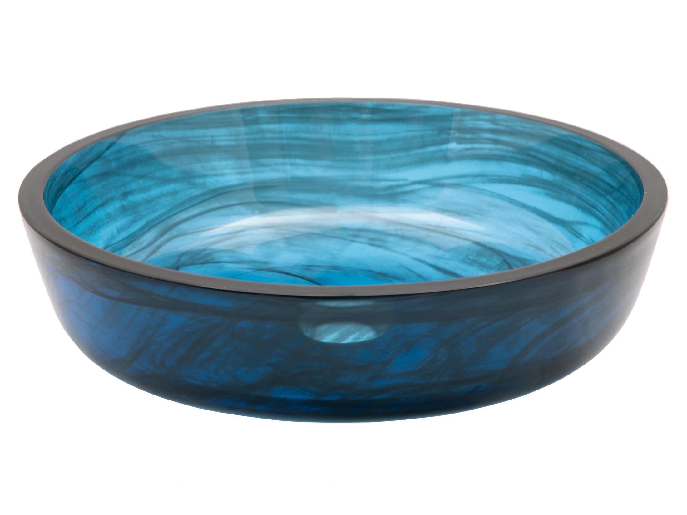 Eden Bath EB-GS80 0.5 in. Transparent Mist Flat Bottom Glass Vessel ...