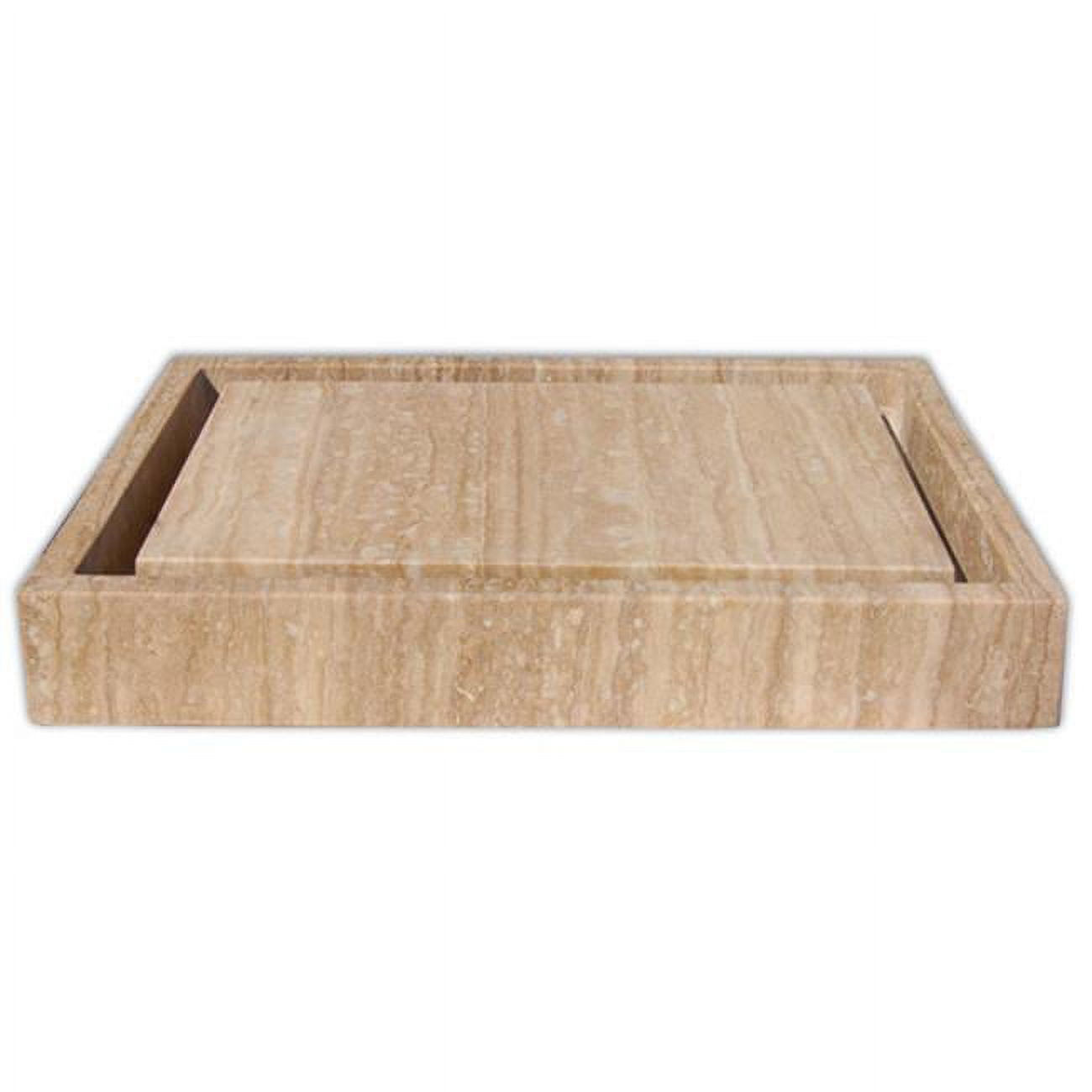 Eden Bath EB-S006BT-H Rectangular Infinity Pool Sink- Honed Beige ...