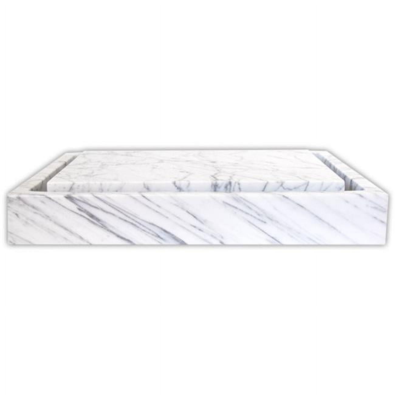 Eden Bath EB-S006CW-P Rectangular Infinity Pool Sink- White Carrara ...