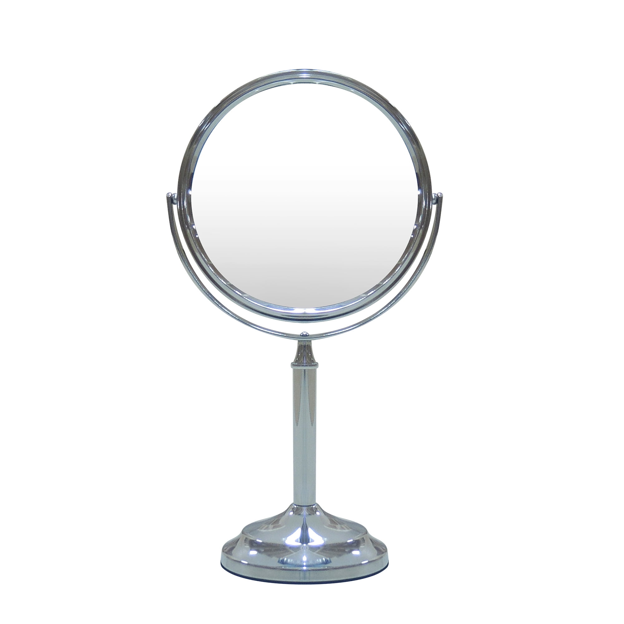 Eden Bath Round Two Sided 5X Chrome Framed Freestanding Makeup ...