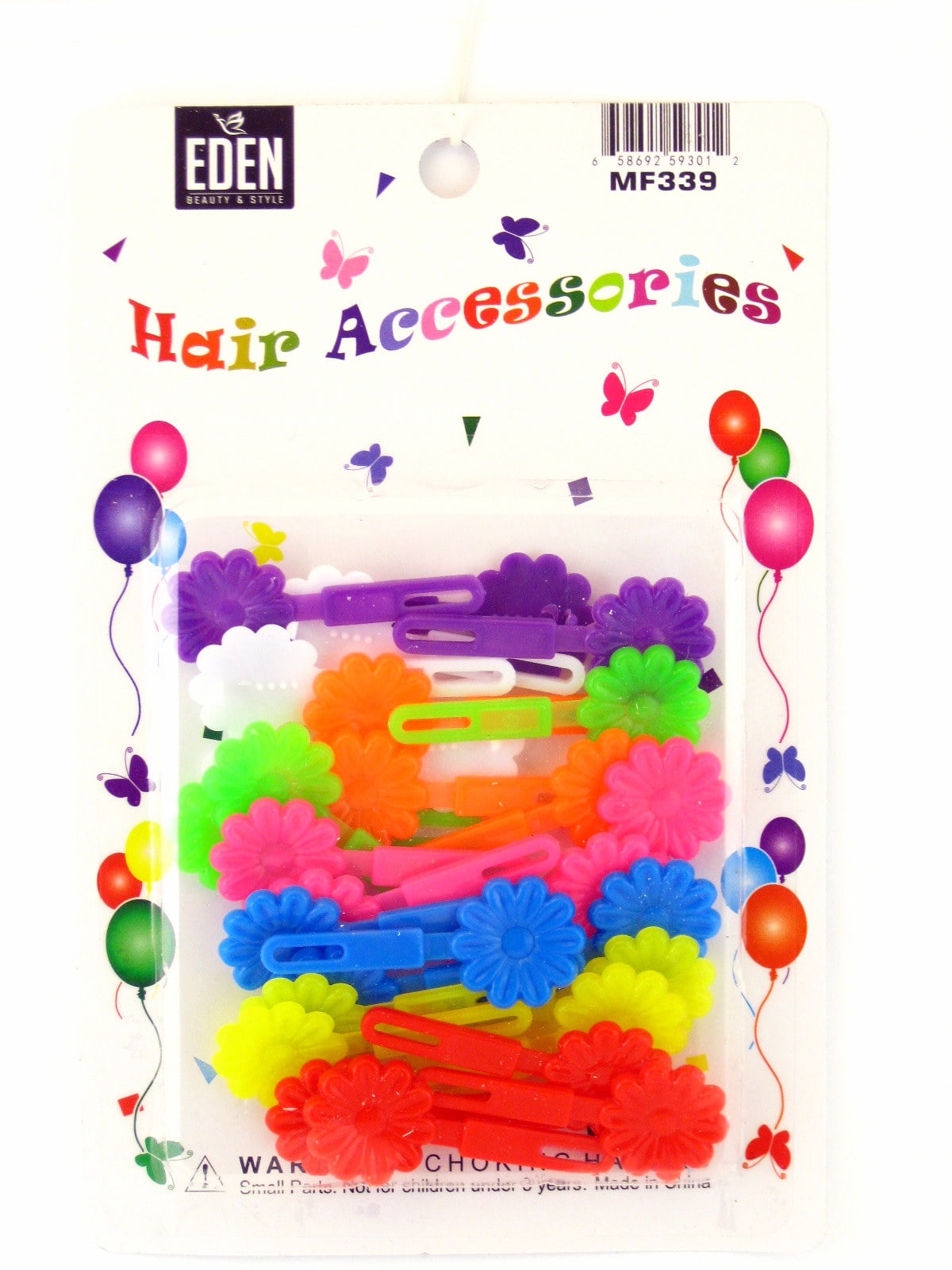 Eden Children's Small Flower Self Hinge Hair Barrettes - Assorted Dark ...