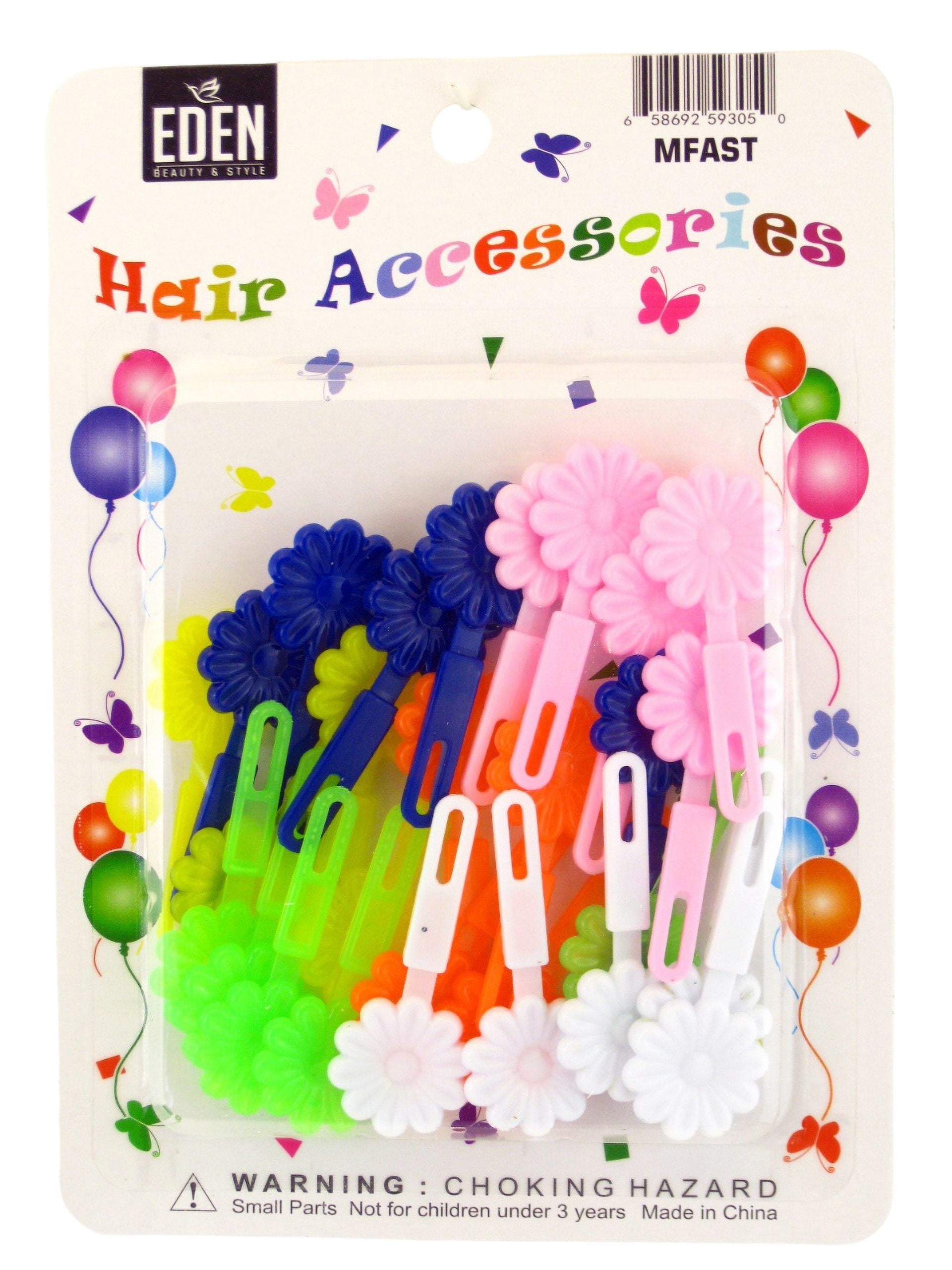 Eden Children's Small Flower Self Hinge Hair Barrettes, Pastel Colors ...
