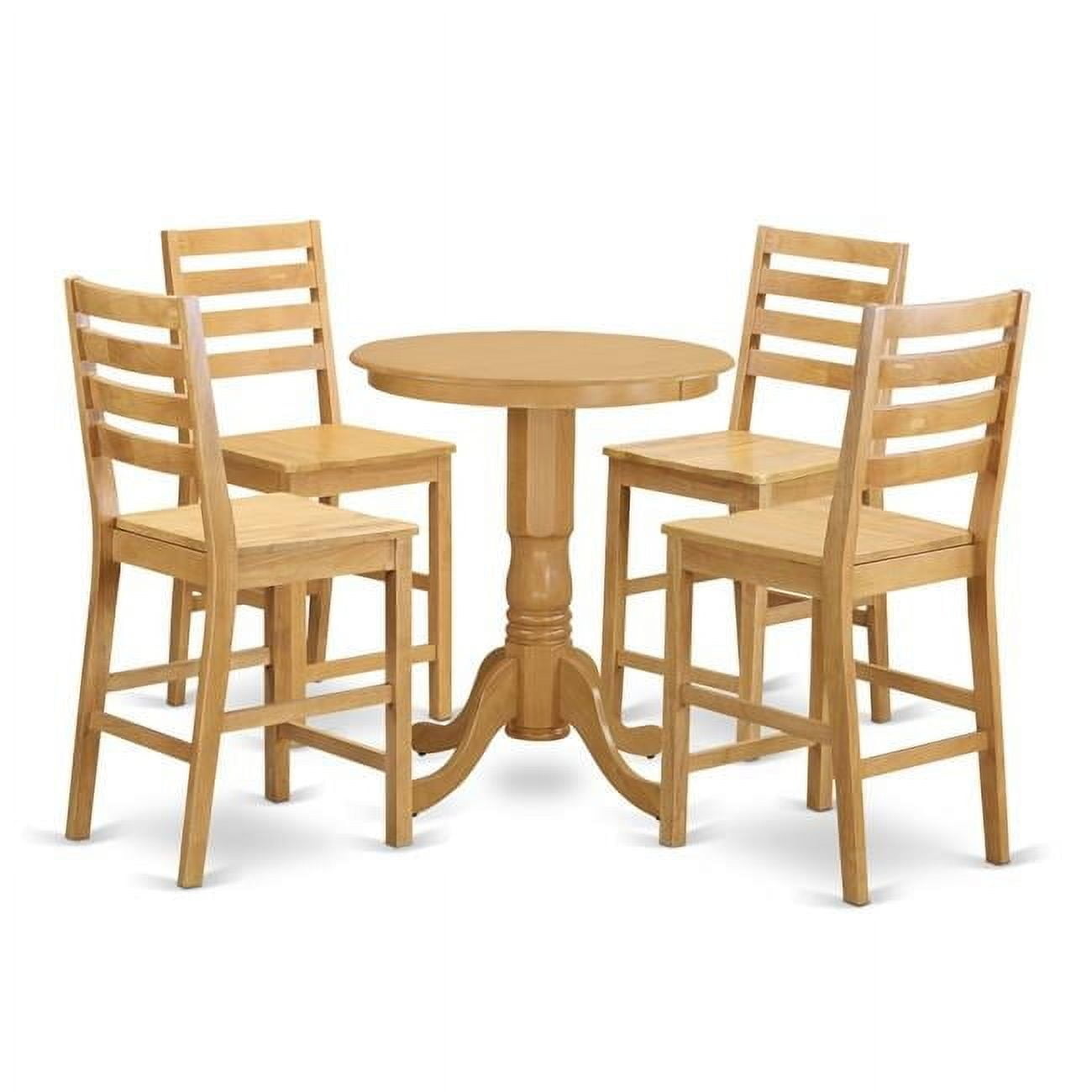 Eden Counter Height Dining Pub Table & 4 Kitchen Chairs, Oak - Walmart.com