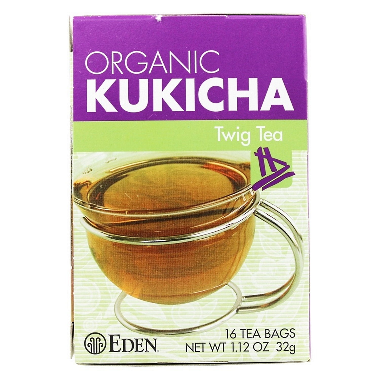 Eden Foods Organic Kukicha Twig Tea, Roasted & Aged, 16 Tea Bags ...