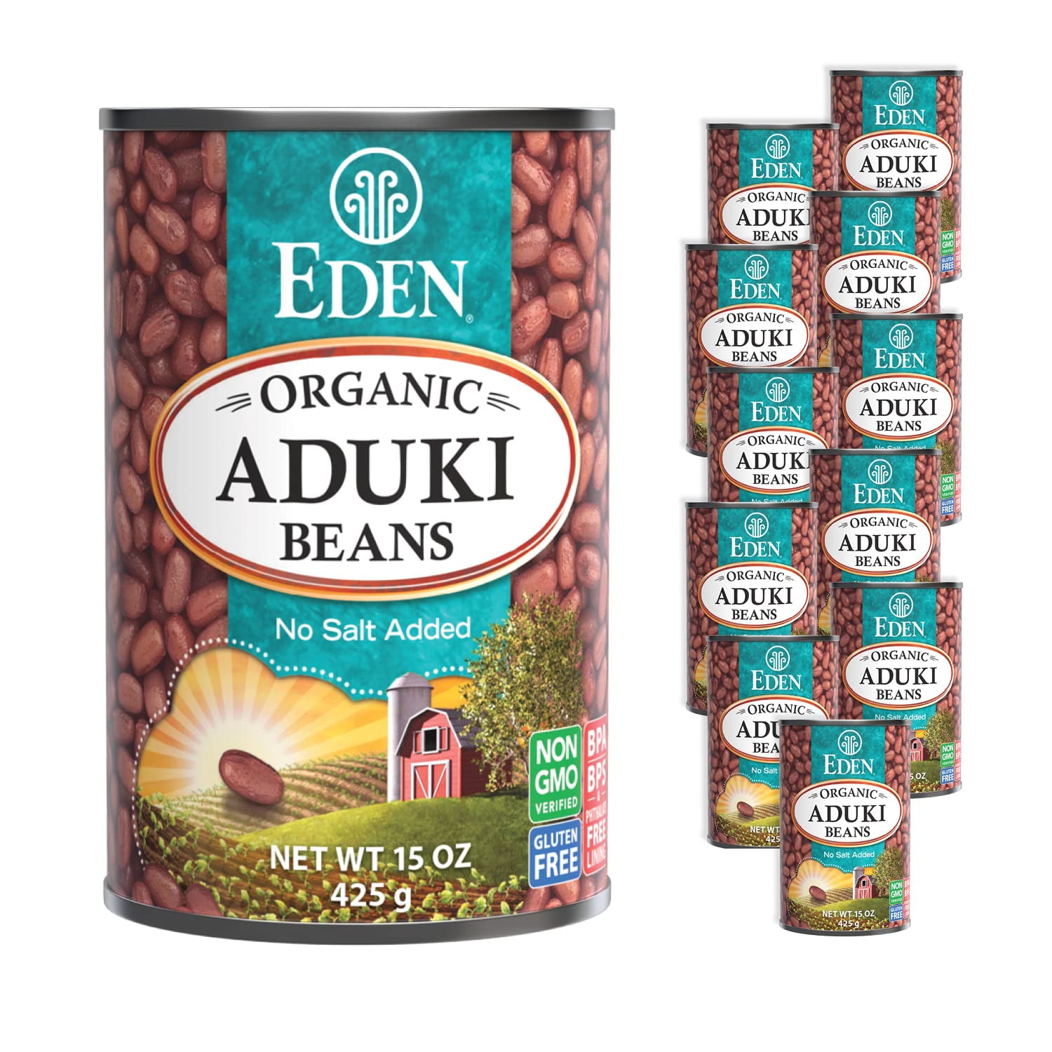 Eden Organic Aduki Beans, (Azuki, Adzuki), Non-GMO, No Salt Added, Red ...