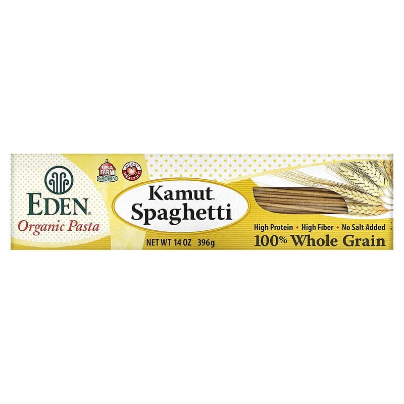 Eden Foods, Organic Pasta, Kamut Spaghetti, 100% Whole Grain, 14 oz ...
