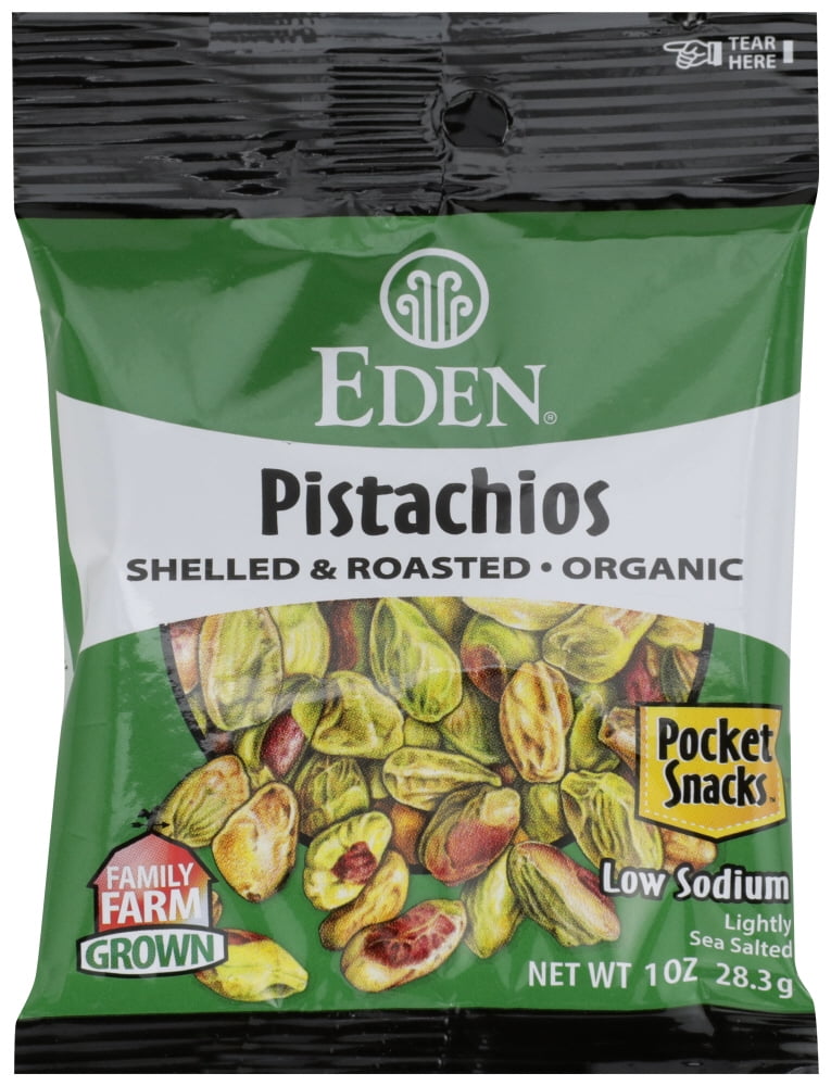 Eden Foods Organic Pocket Snacks Pistachios Shelled And Dry Roasted, 1 ...
