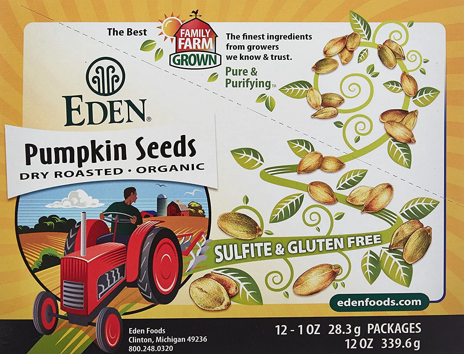 Eden Foods, Organic, Salted Pocket Snacks, Gluten Free, Dry Roasted ...