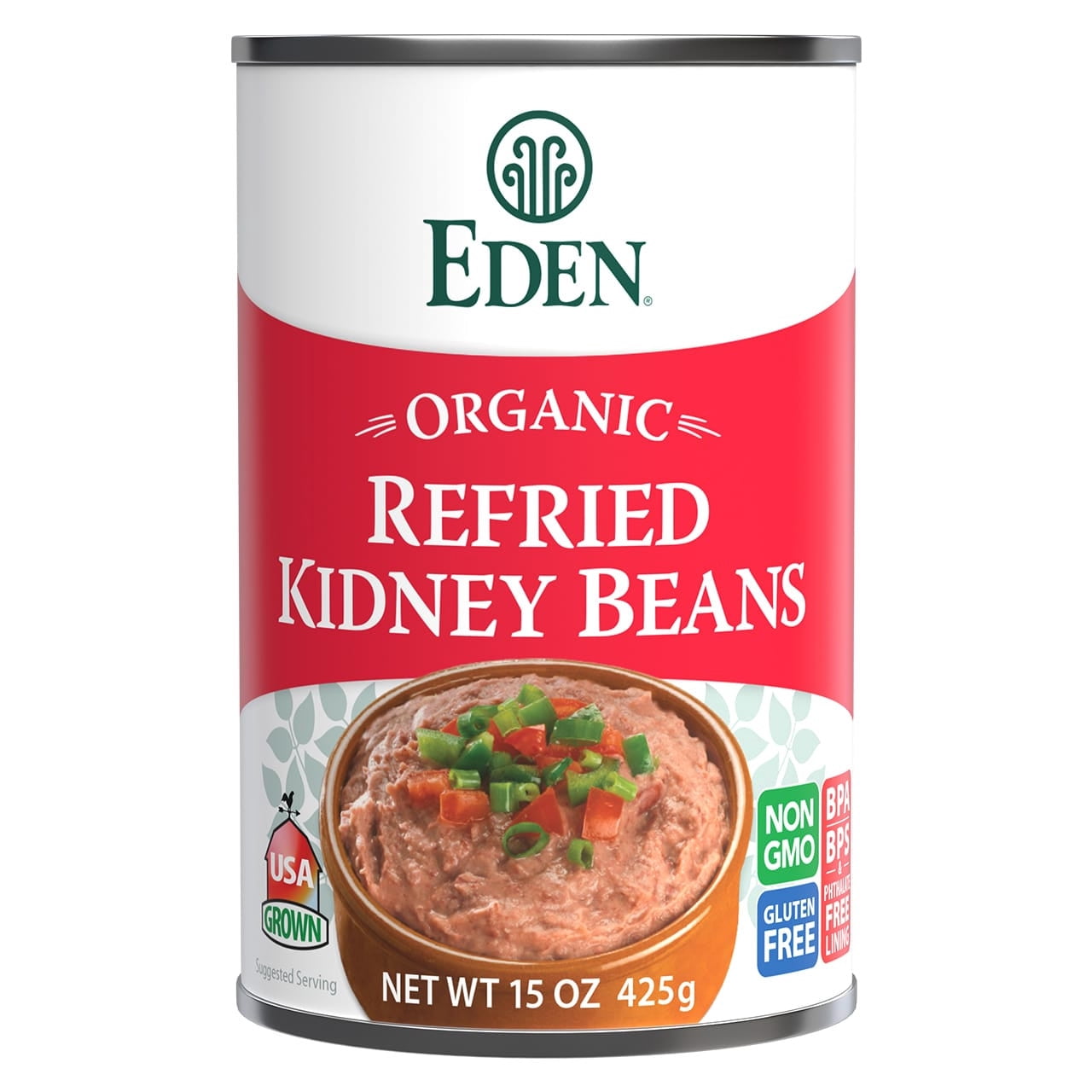 Eden Foods Organic Refried Kidney Beans - 15 oz Pack of 4 - Walmart.com