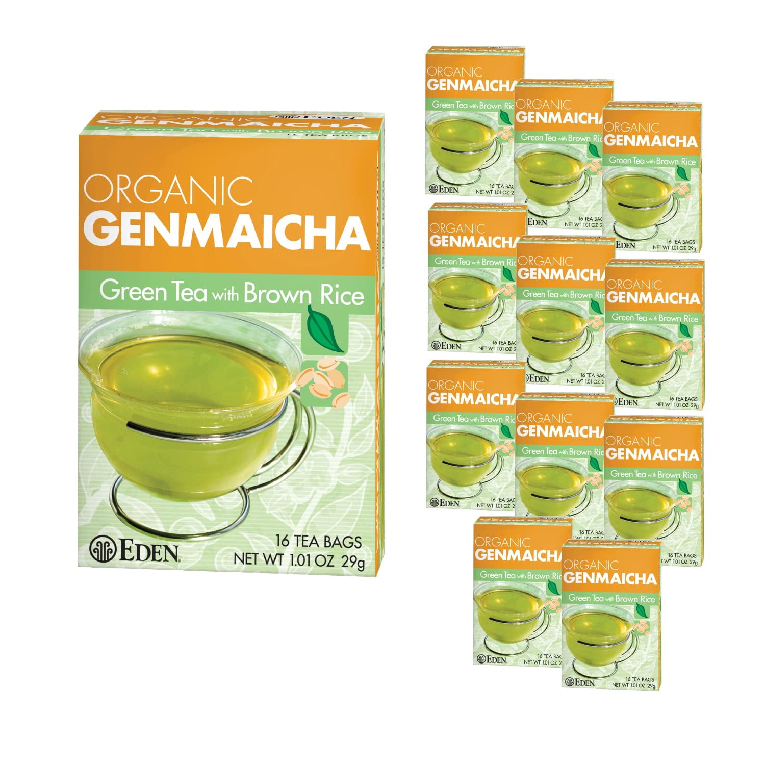Eden Genmaicha Organic Green Tea, Sencha Green Tea with Roasted Organic ...