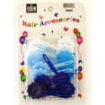 Eden Children's Self Hinge Flower Plastic Hair Barrettes - Blue & White ...