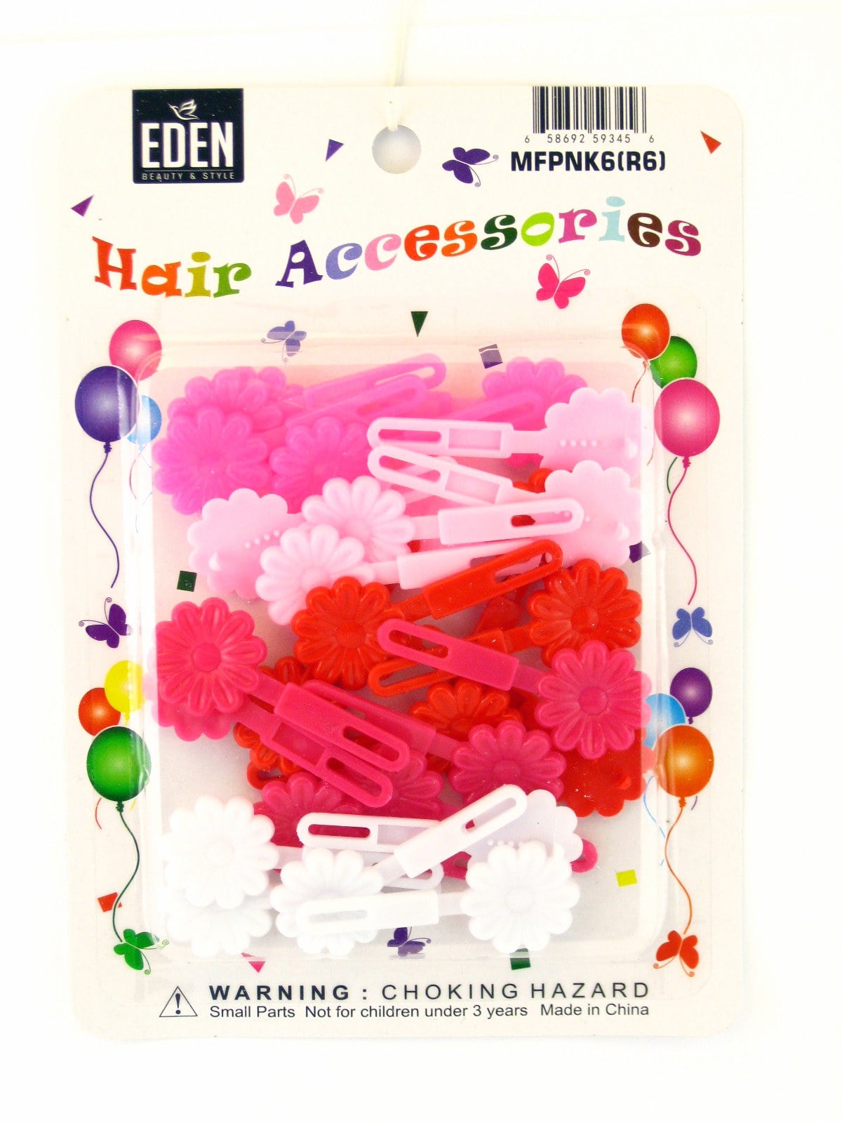 Eden Girls Self Hinge Small Flower Hair Barrettes - Pink & White - 28 ...