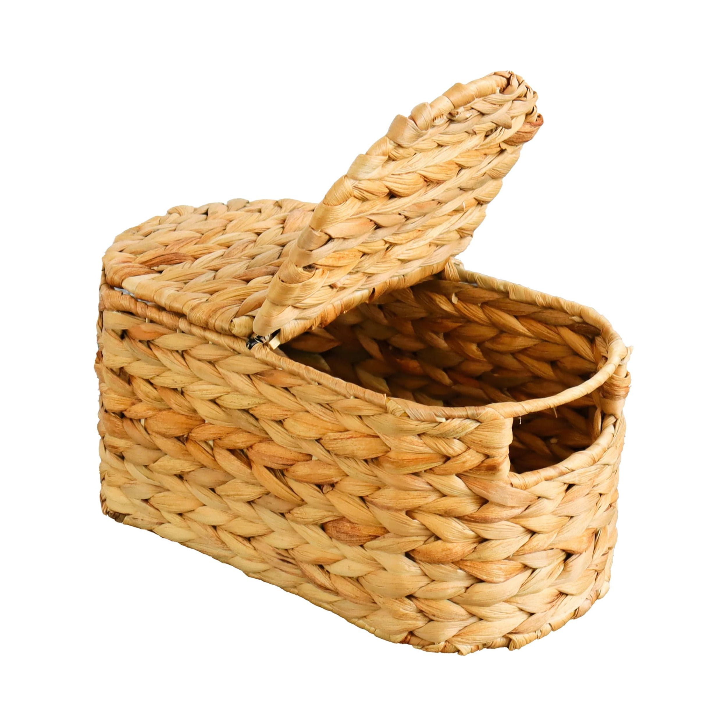 Eden Grace Handmade Oval Woven Wicker Basket with Lid - Stylish Storage ...
