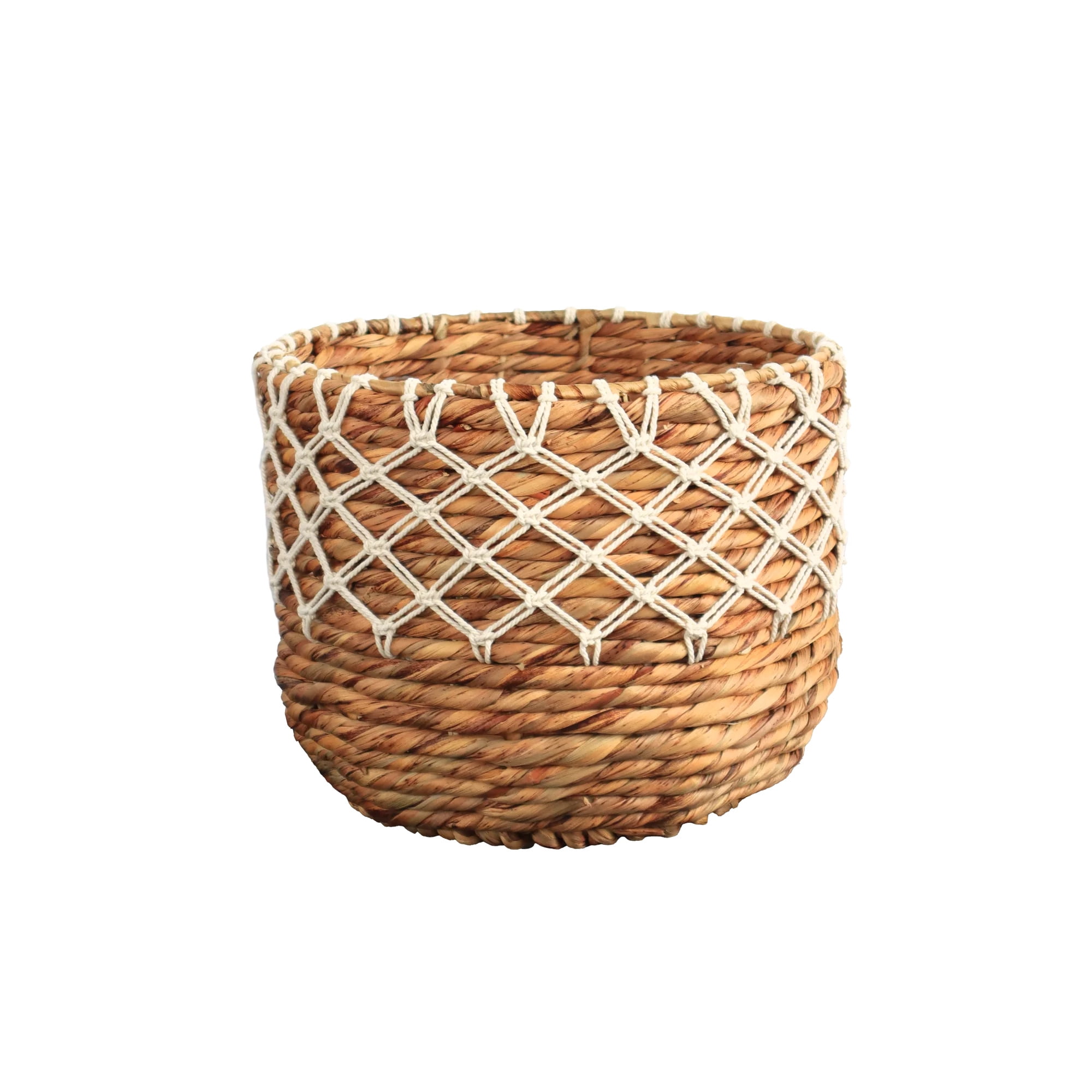 Eden Grace Handwoven Wicker Baskets, Twisted Weave with Macrame Accent ...