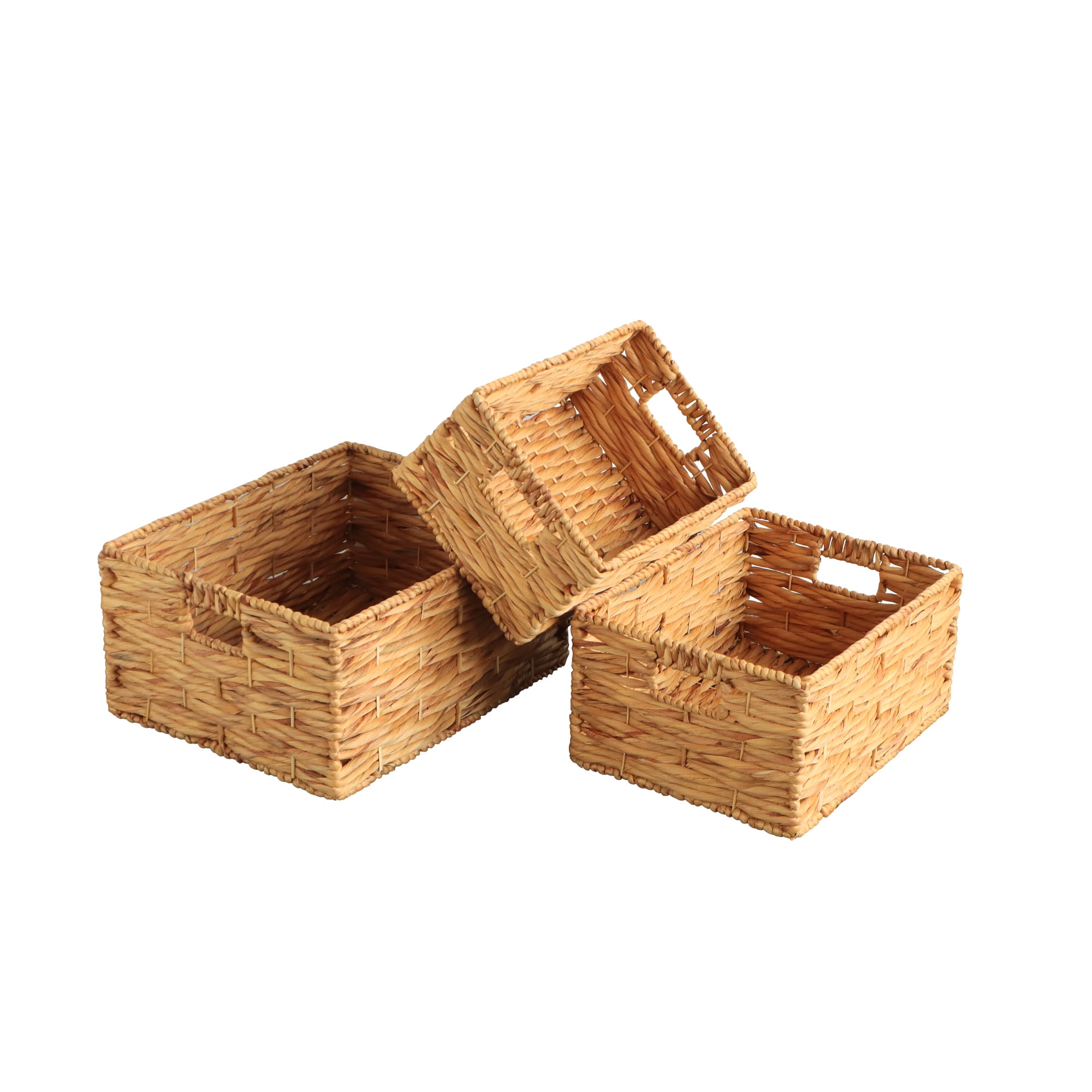 Eden Grace Set of 3 Hand Woven Wicker Baskets - Water Hyacinth Nesting ...