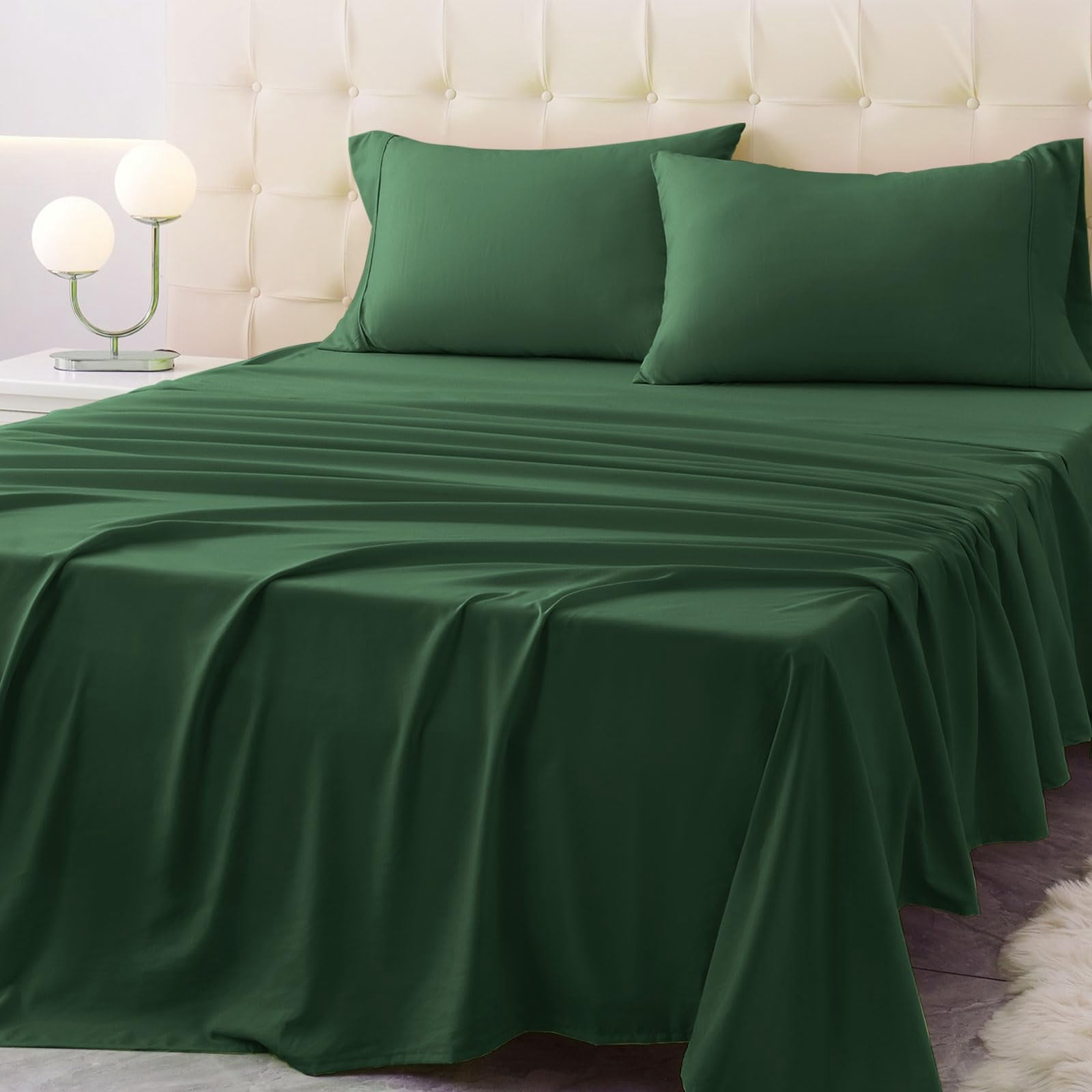 Eden Green Queen 4-Piece Bedding Sheet Set - Walmart.com