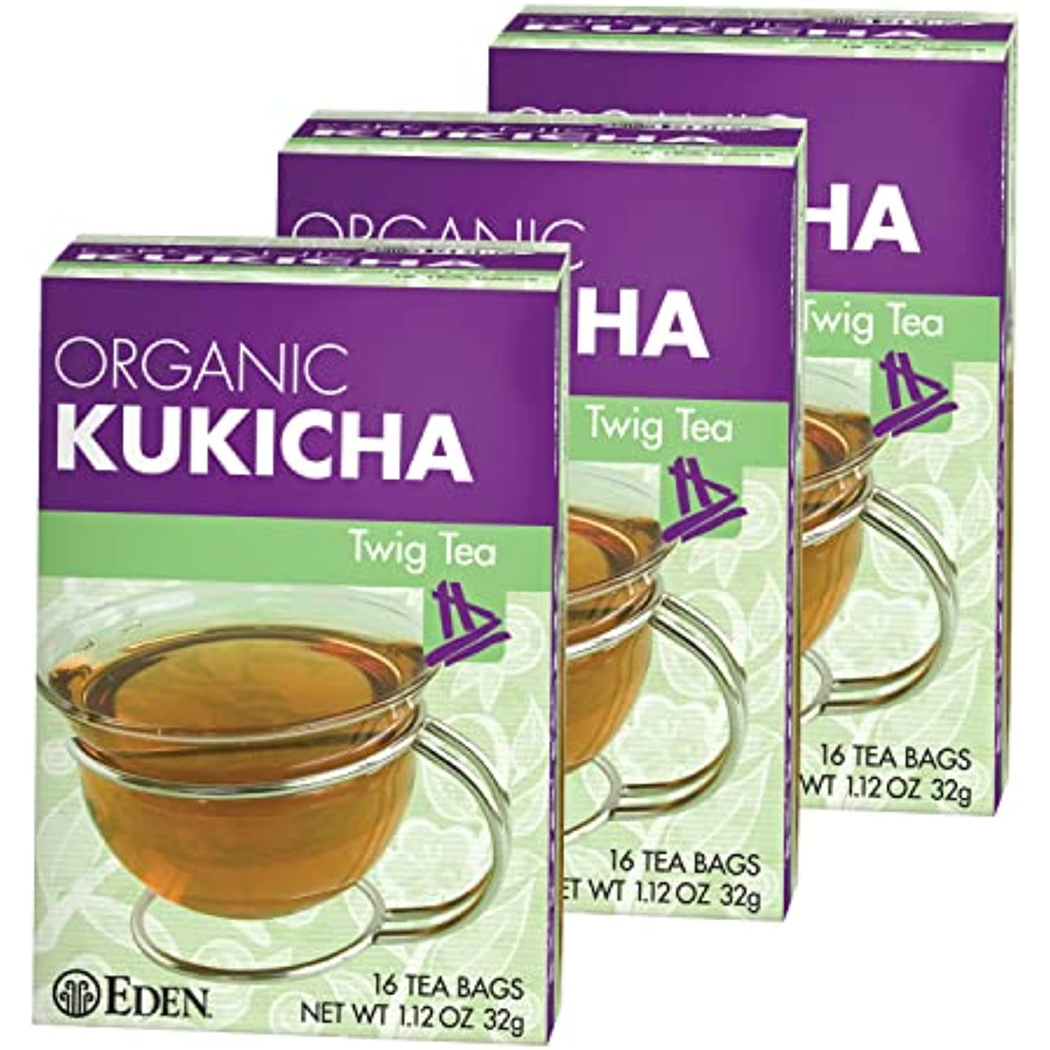 Eden Kukicha Organic Roasted Twig Tea, Low Caffeine, 16 Unbleached ...