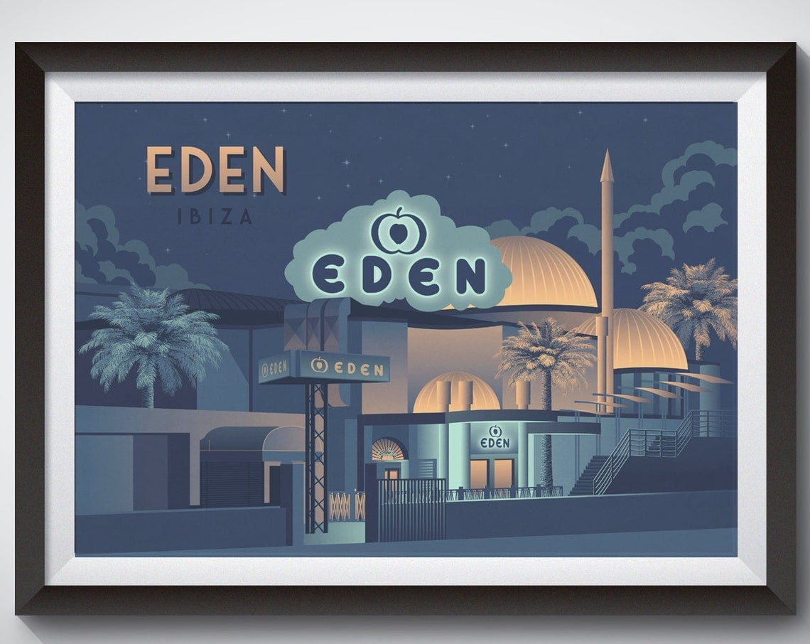 Eden Nightclub Poster, Ibiza Travel Poster, Spain, Superclub, Clubbing ...