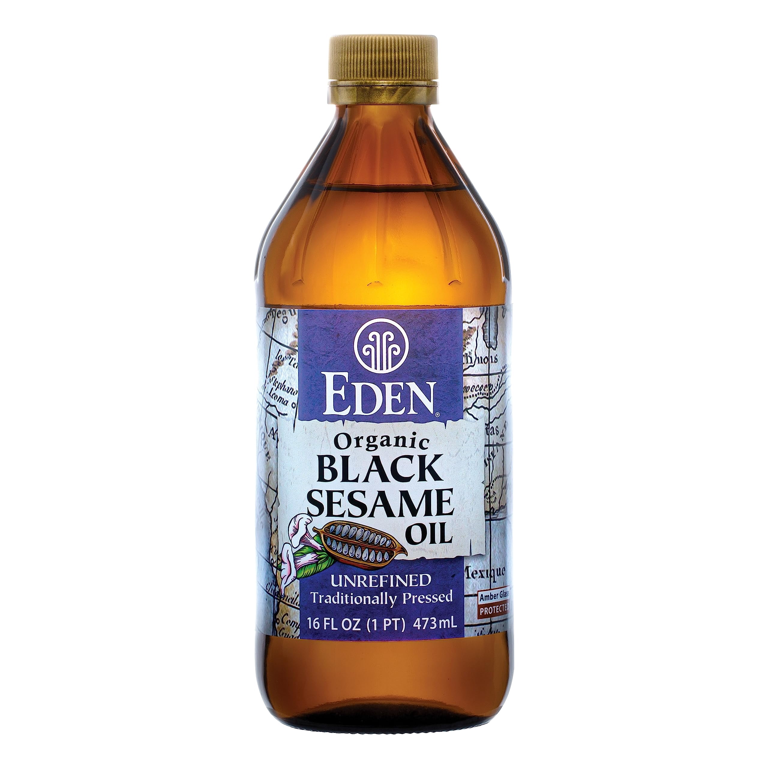 Eden Organic Black Sesame VTF5 Oil, Unrefined, 100% Black Sesame Seed ...