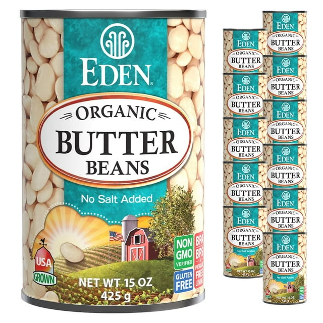 Eden Organic Butter Beans, (Baby Lima Beans), No Salt Added, USA Grown ...